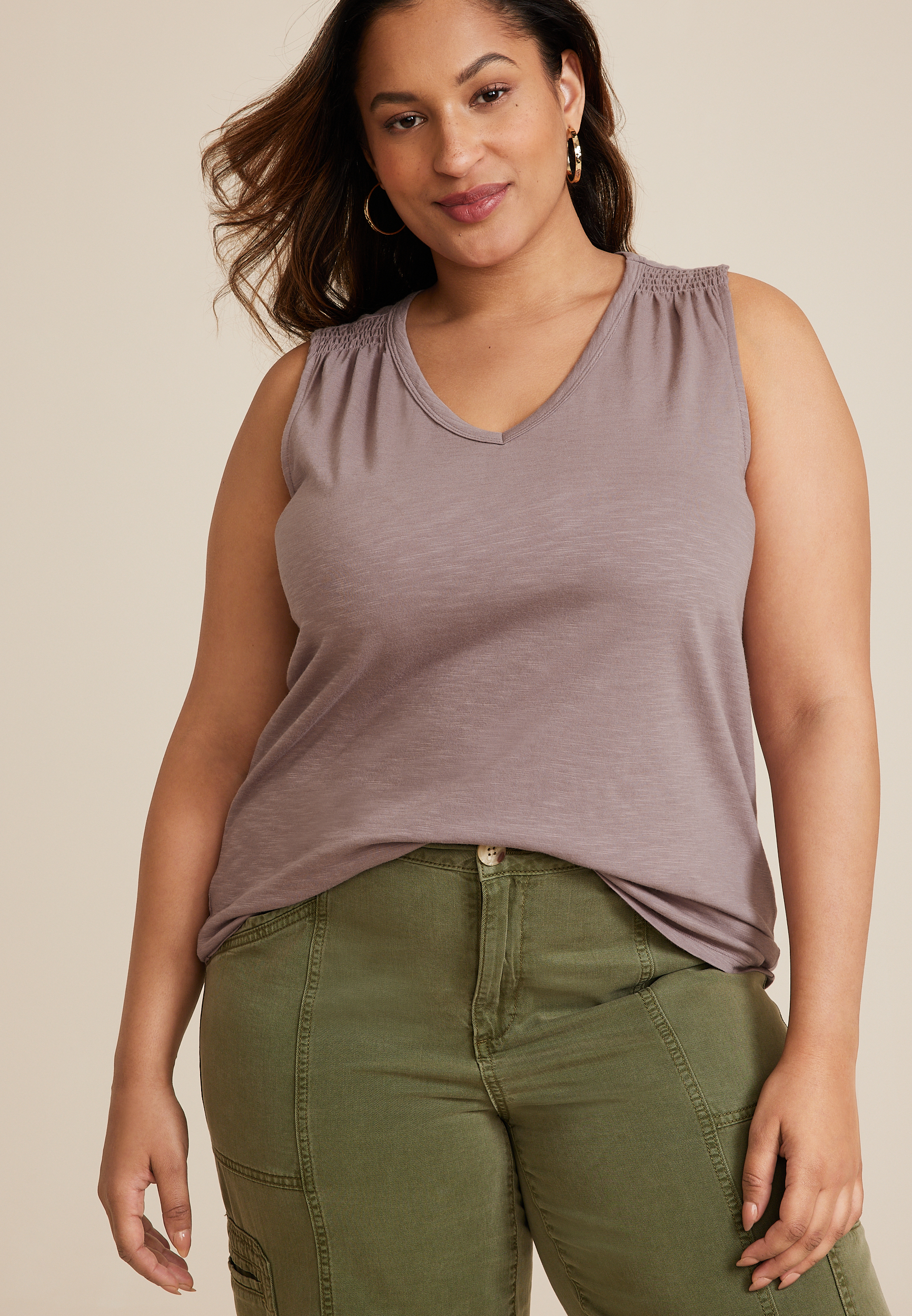 Plus Size 24/7 Morgan V Neck Tank Top | maurices