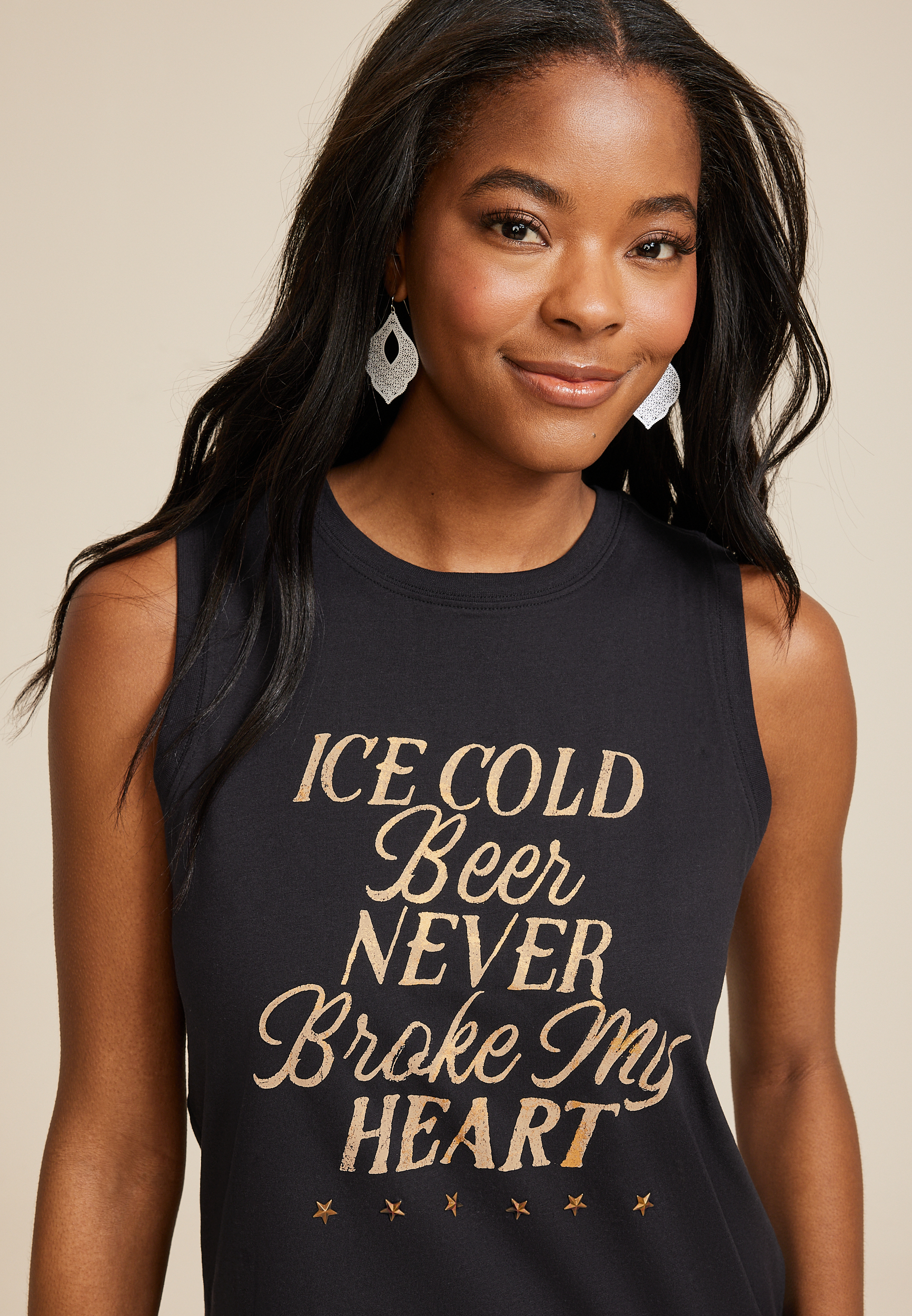 Ice Cold Beer Never Broke My Heart Graphic Tank | maurices