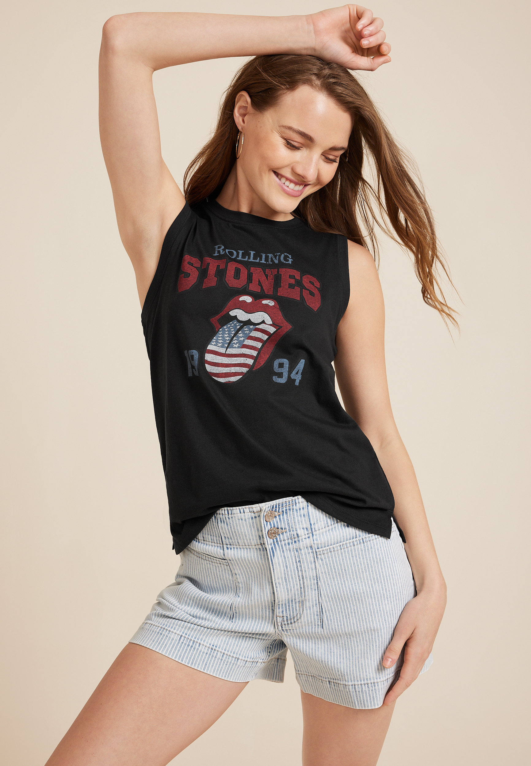 Maurices Americana Rolling Stones Relaxed Fit Graphic Tank | Hamilton Place