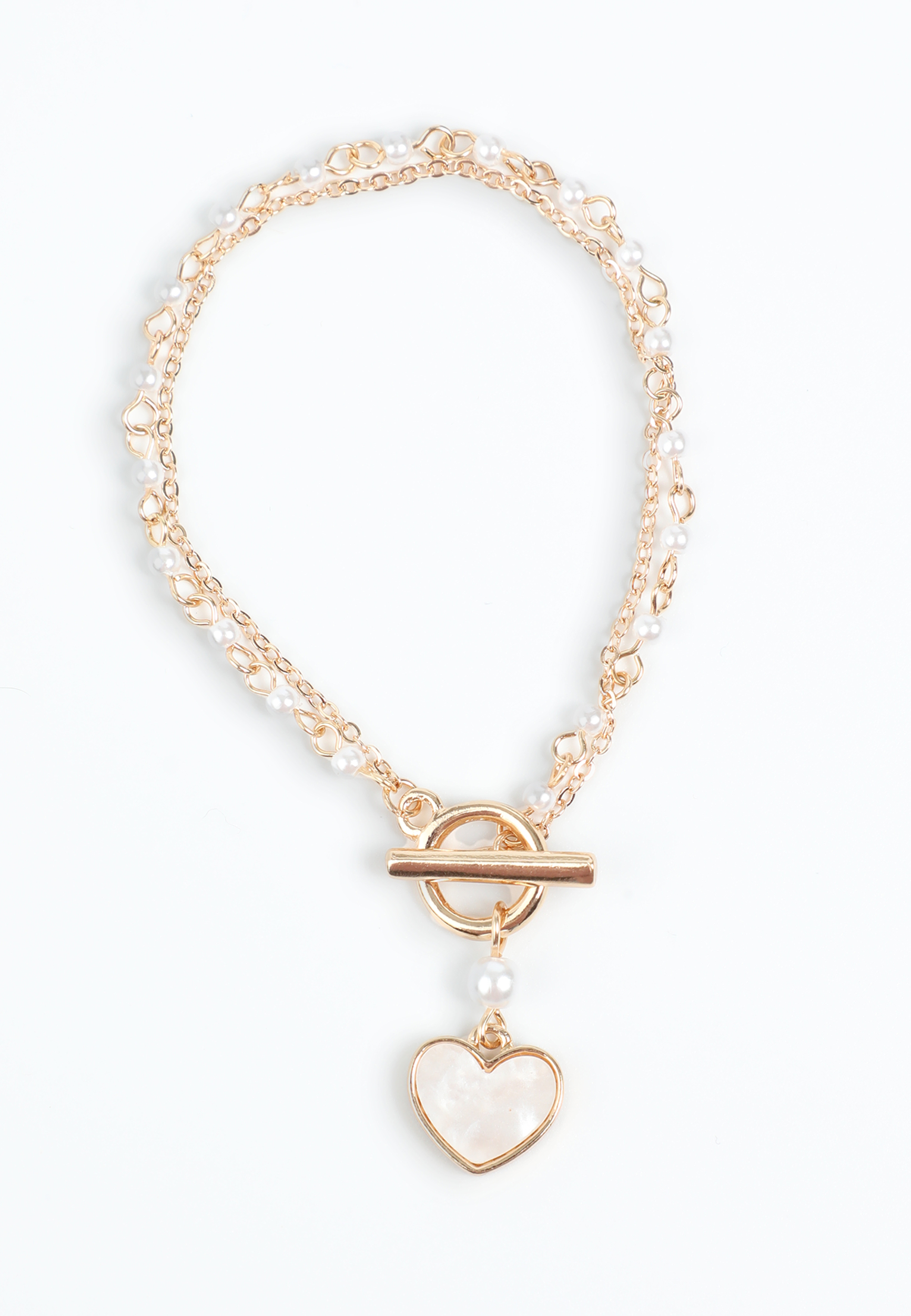 HFS Girls Pearl And Gold Heart Bracelet | maurices