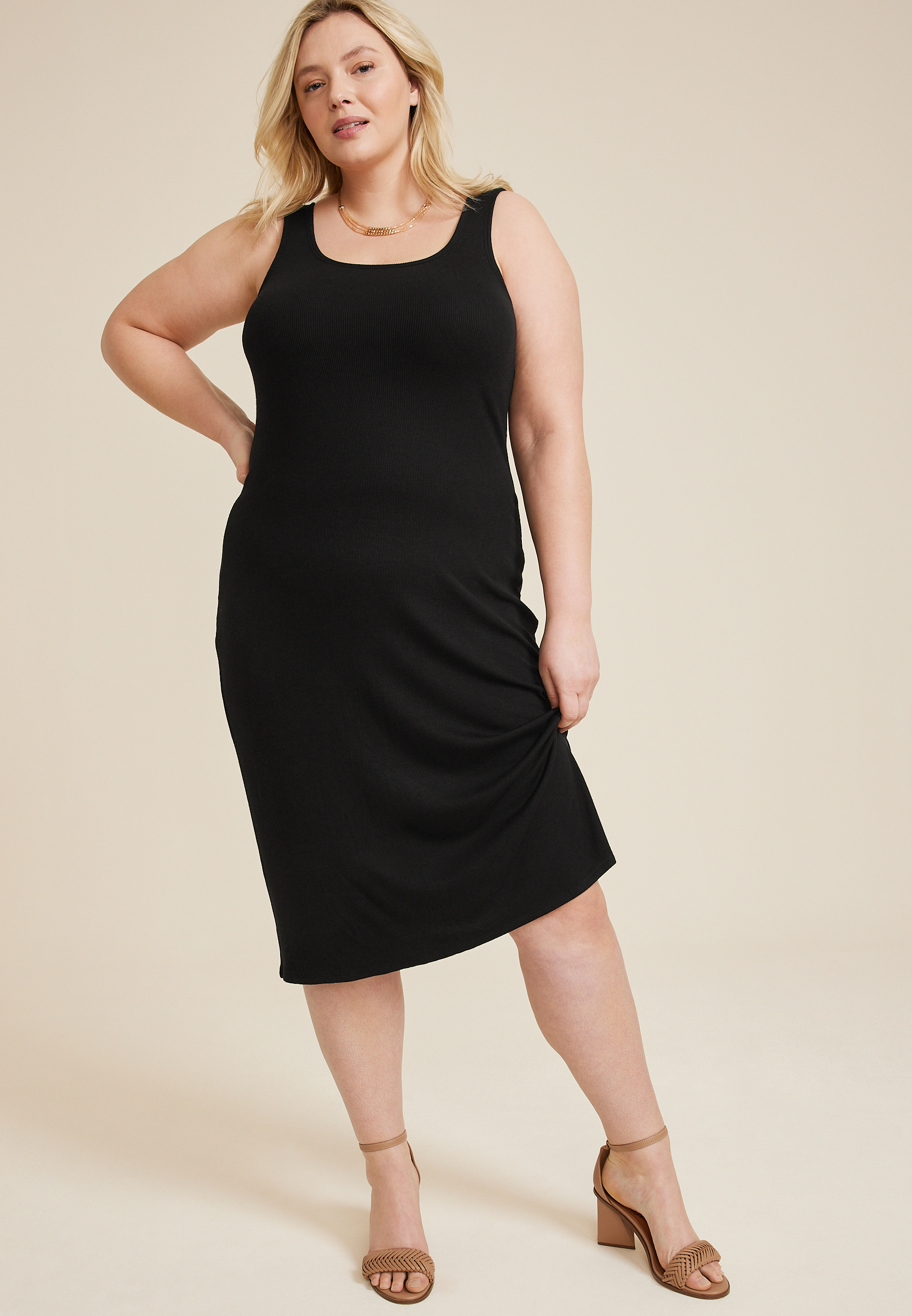 Plus Size 24/7 Bra Cup Midi Dress | maurices
