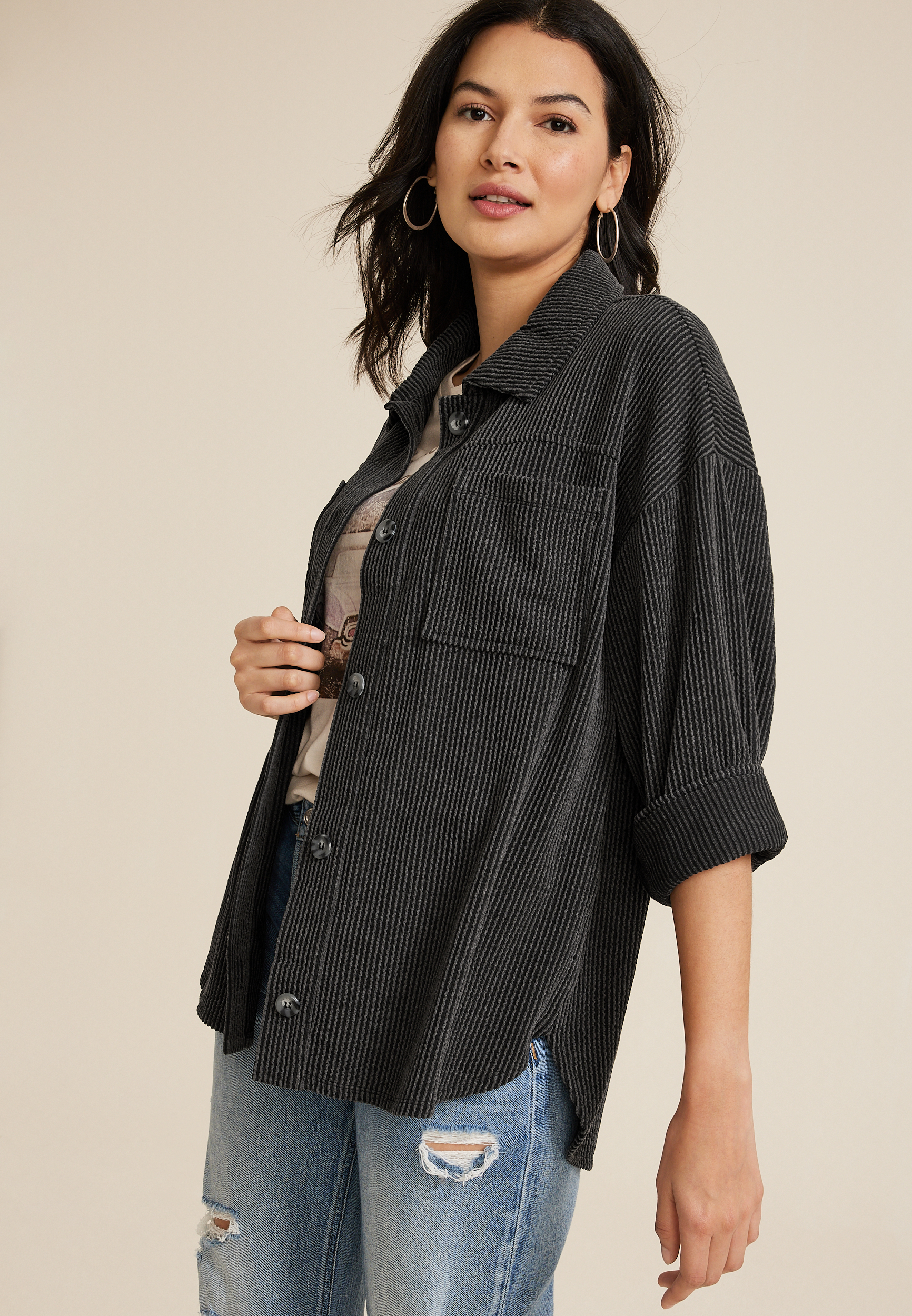 Textured Shacket | maurices