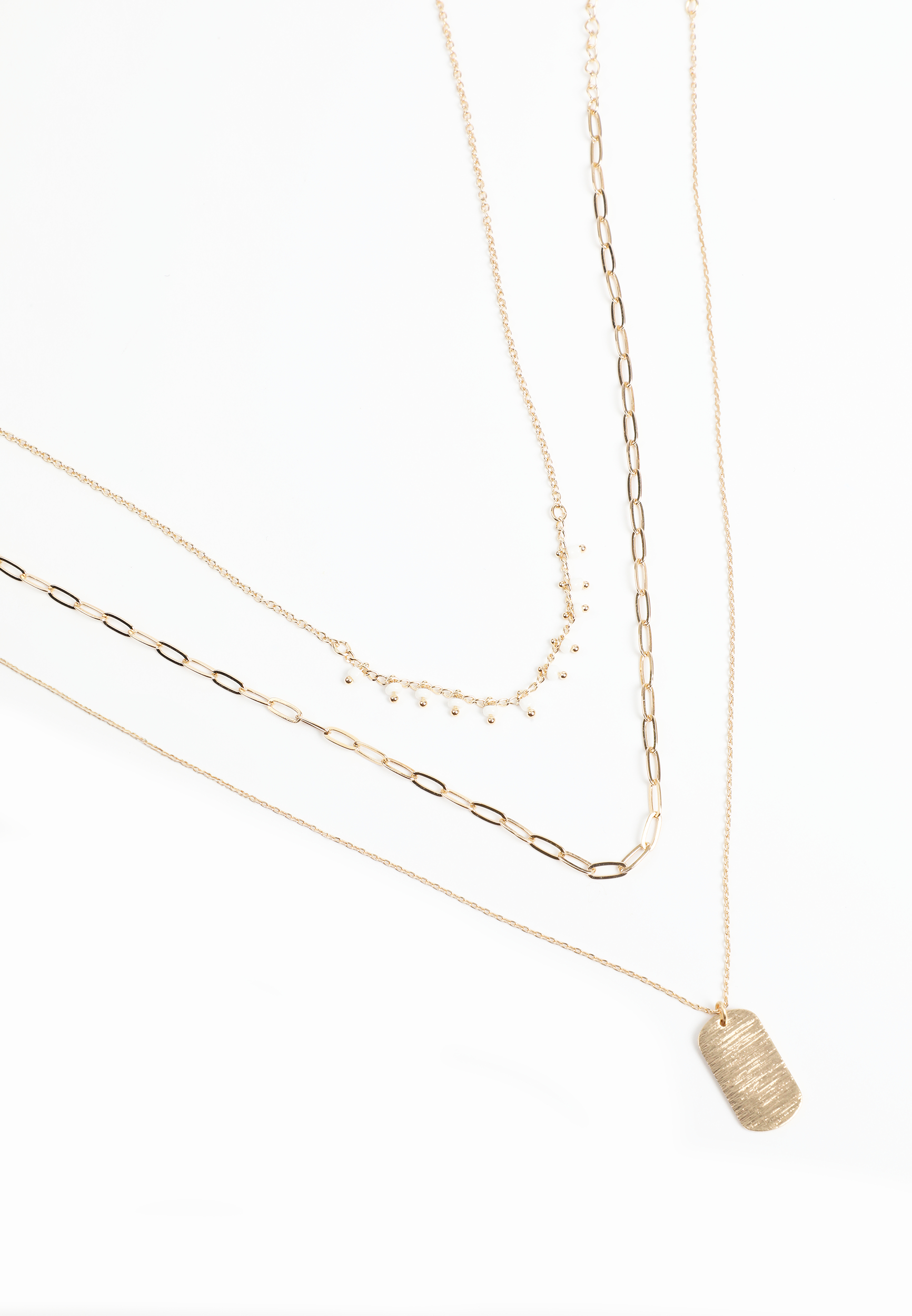Gold Tag Pendant Layered Necklace | maurices