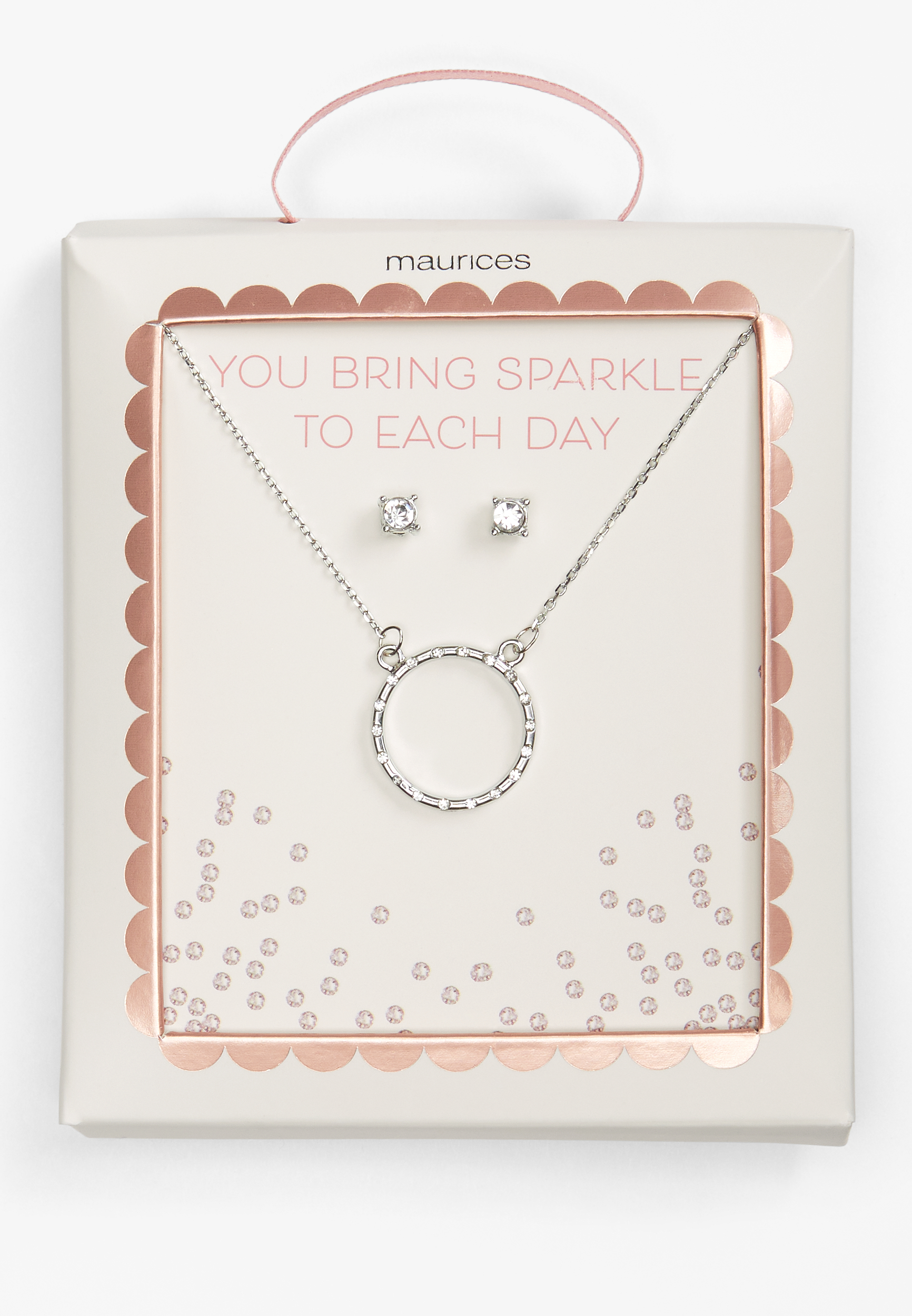 2 Piece Sparkle Necklace And Earring Box Set | maurices