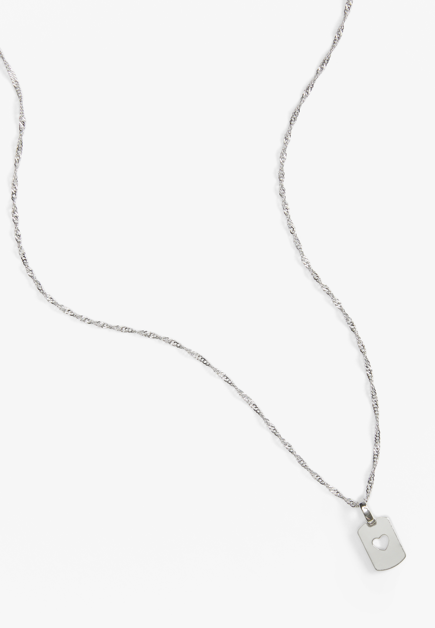 Silver Cut Out Heart Pendant Necklace | maurices