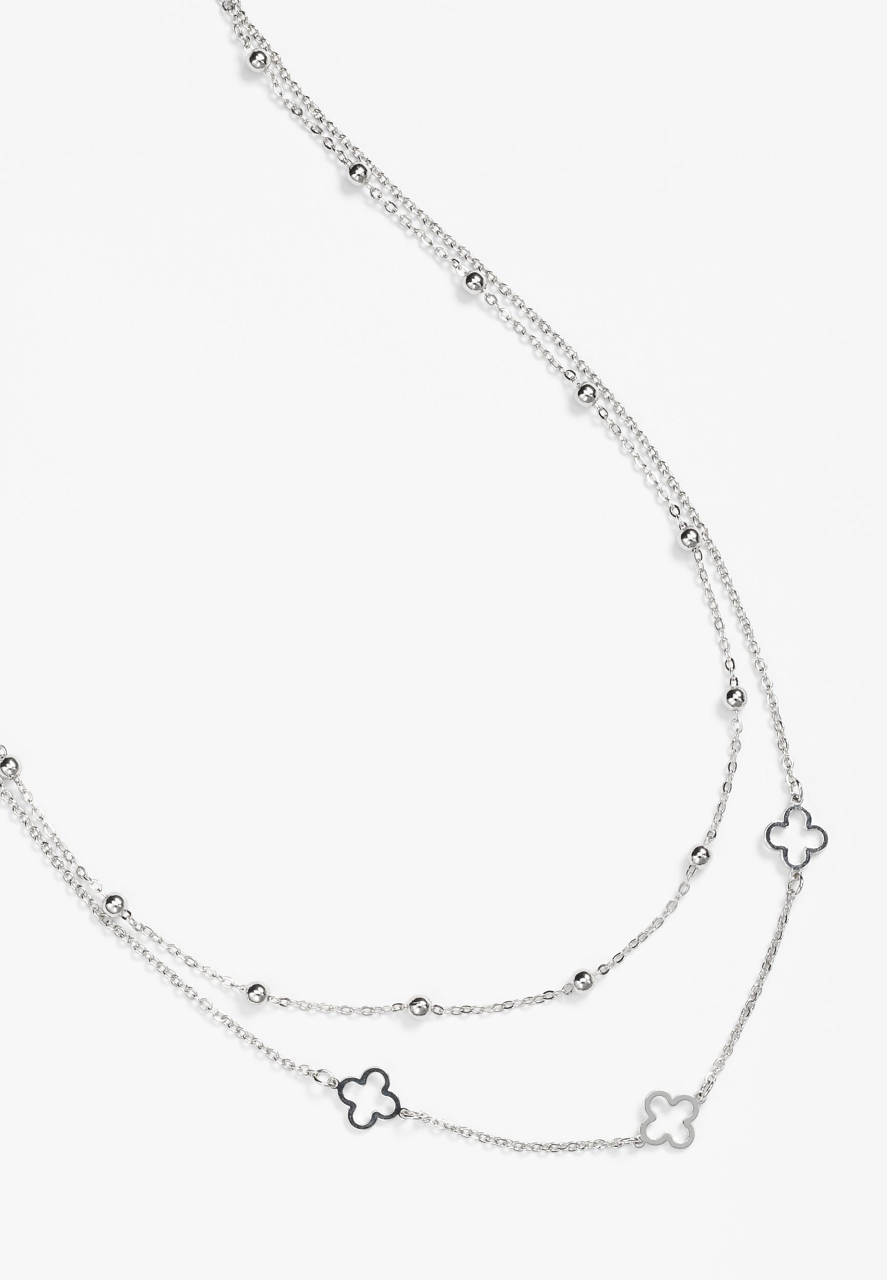 Dainty Double Layered Clover Necklace | maurices