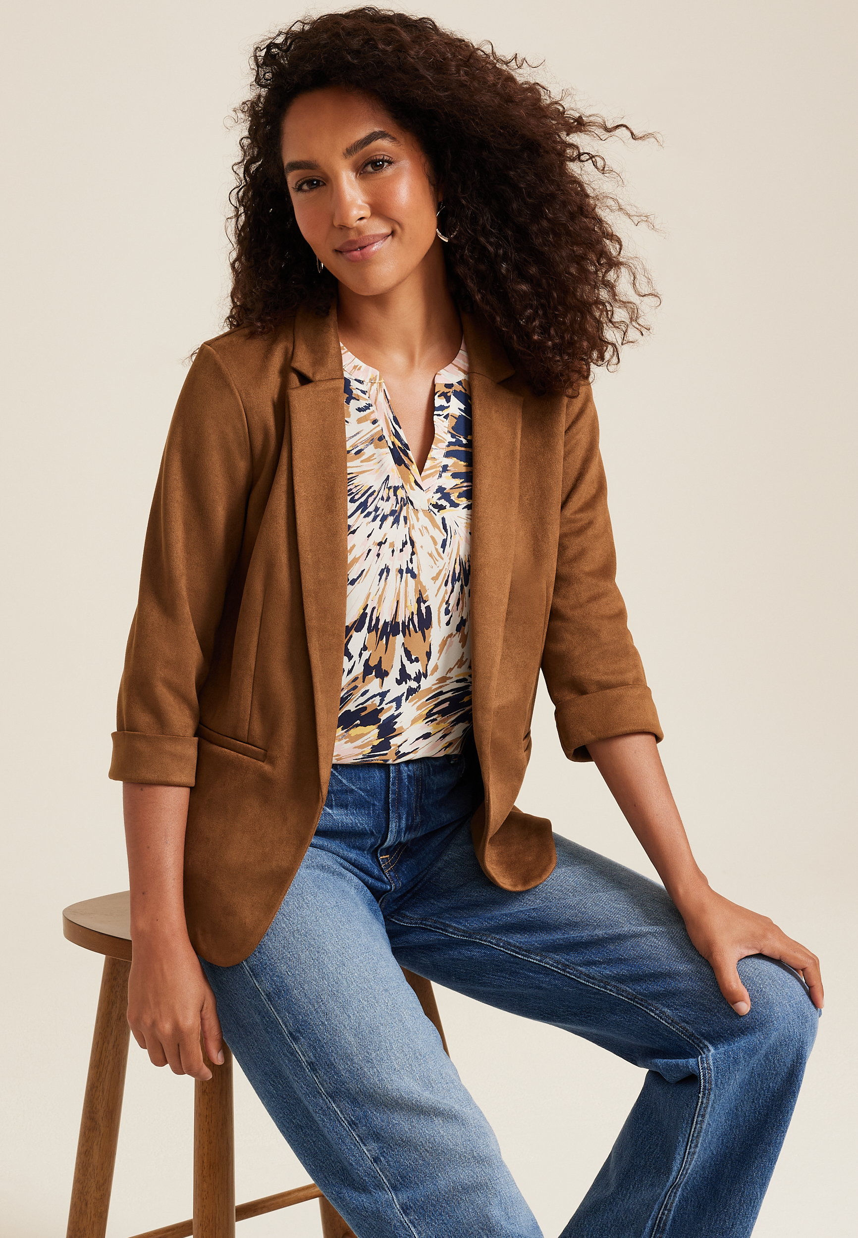 Versa Faux Suede Blazer Maurices