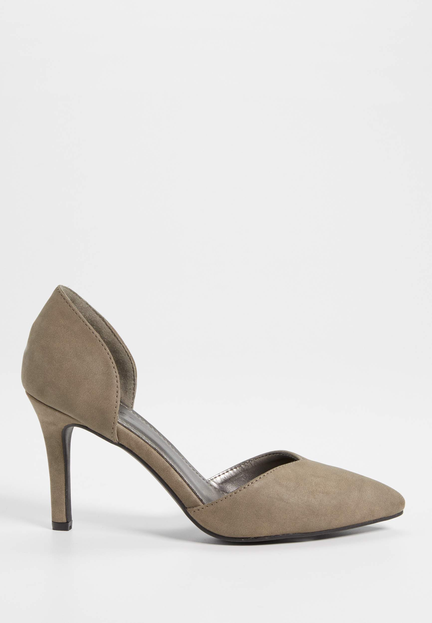 Delia open side pump in gray | maurices