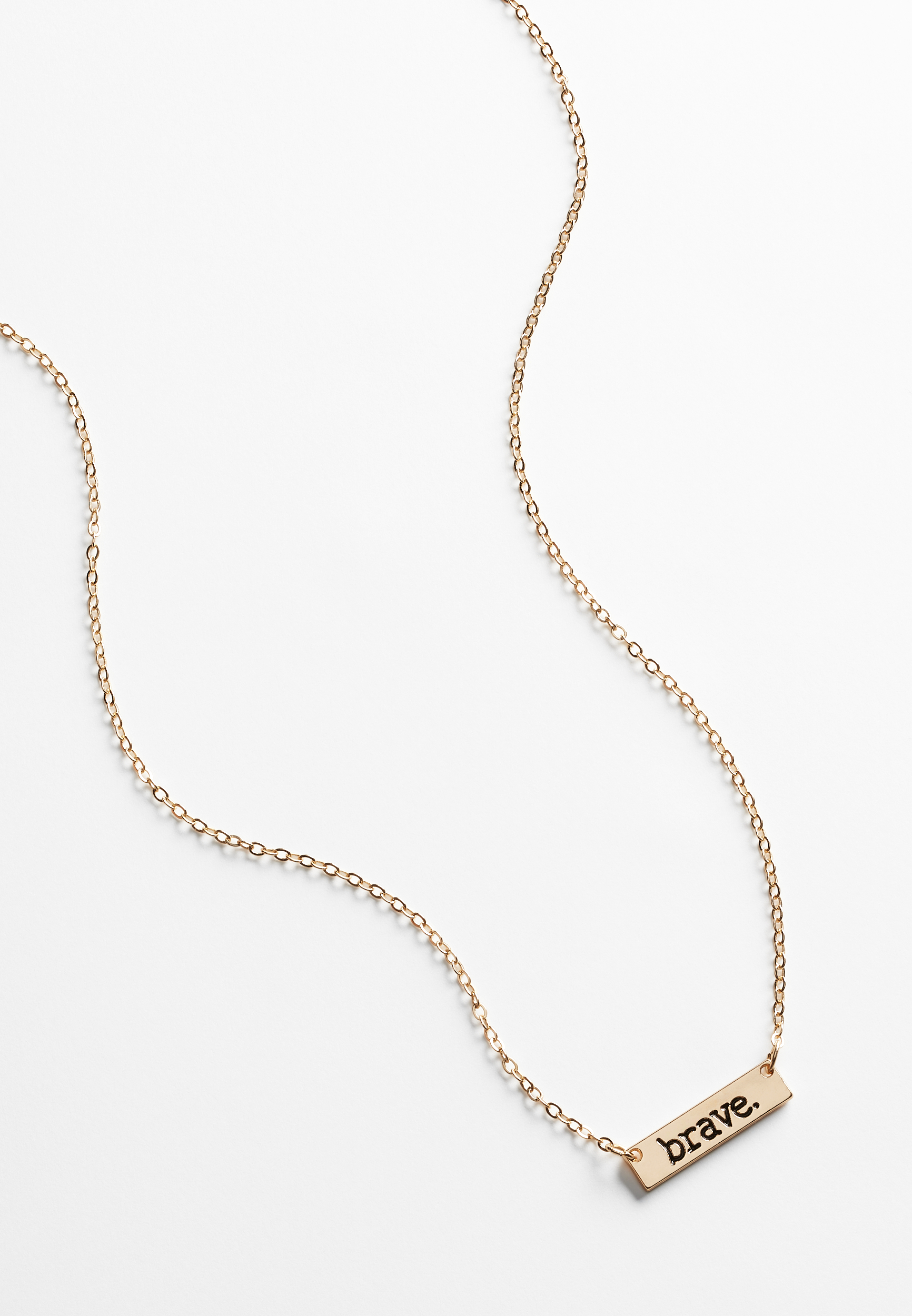 Gold Brave Bar Necklace | maurices