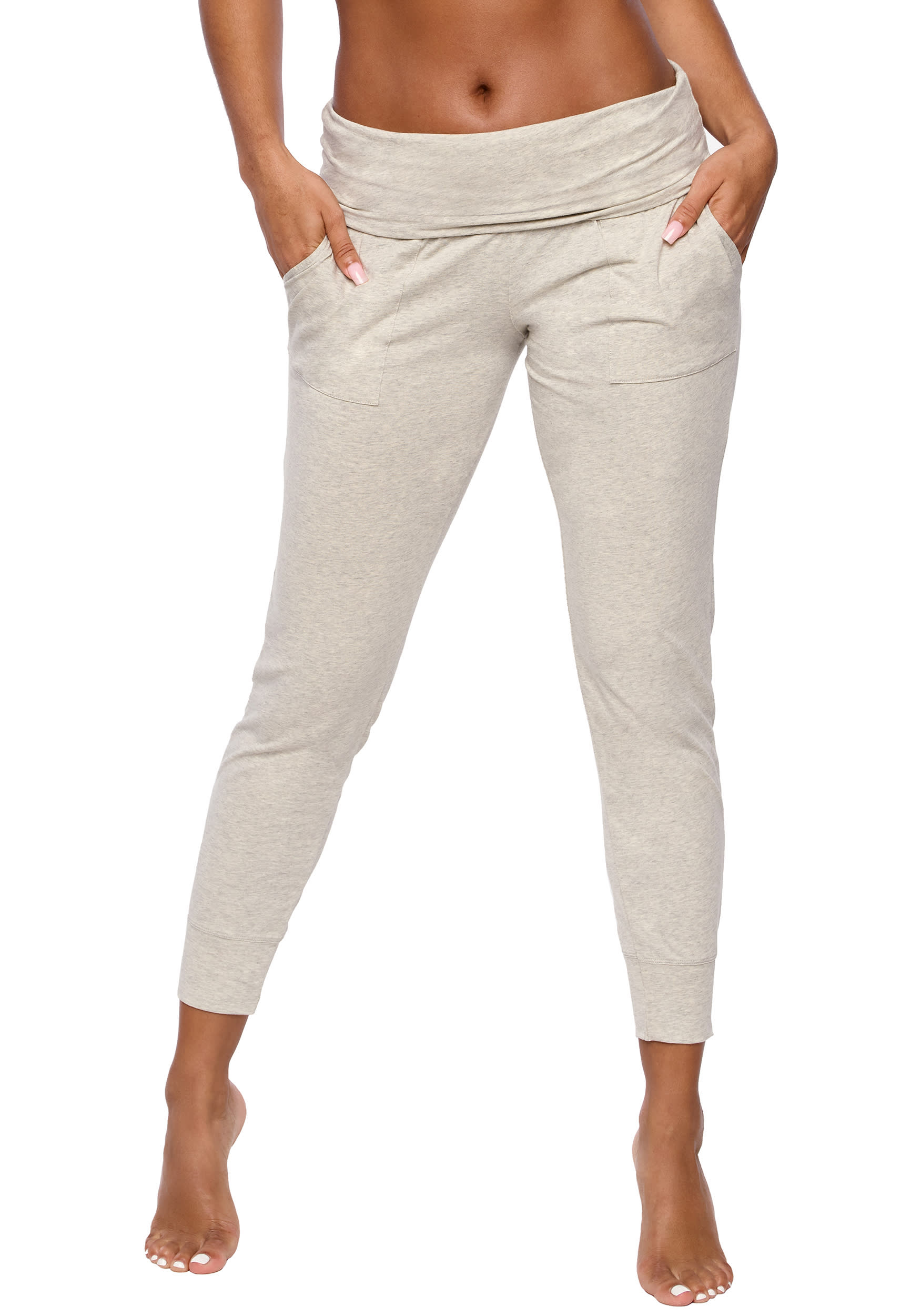 Felina Organic Cotton Stretch Folded Waist Joggers | maurices