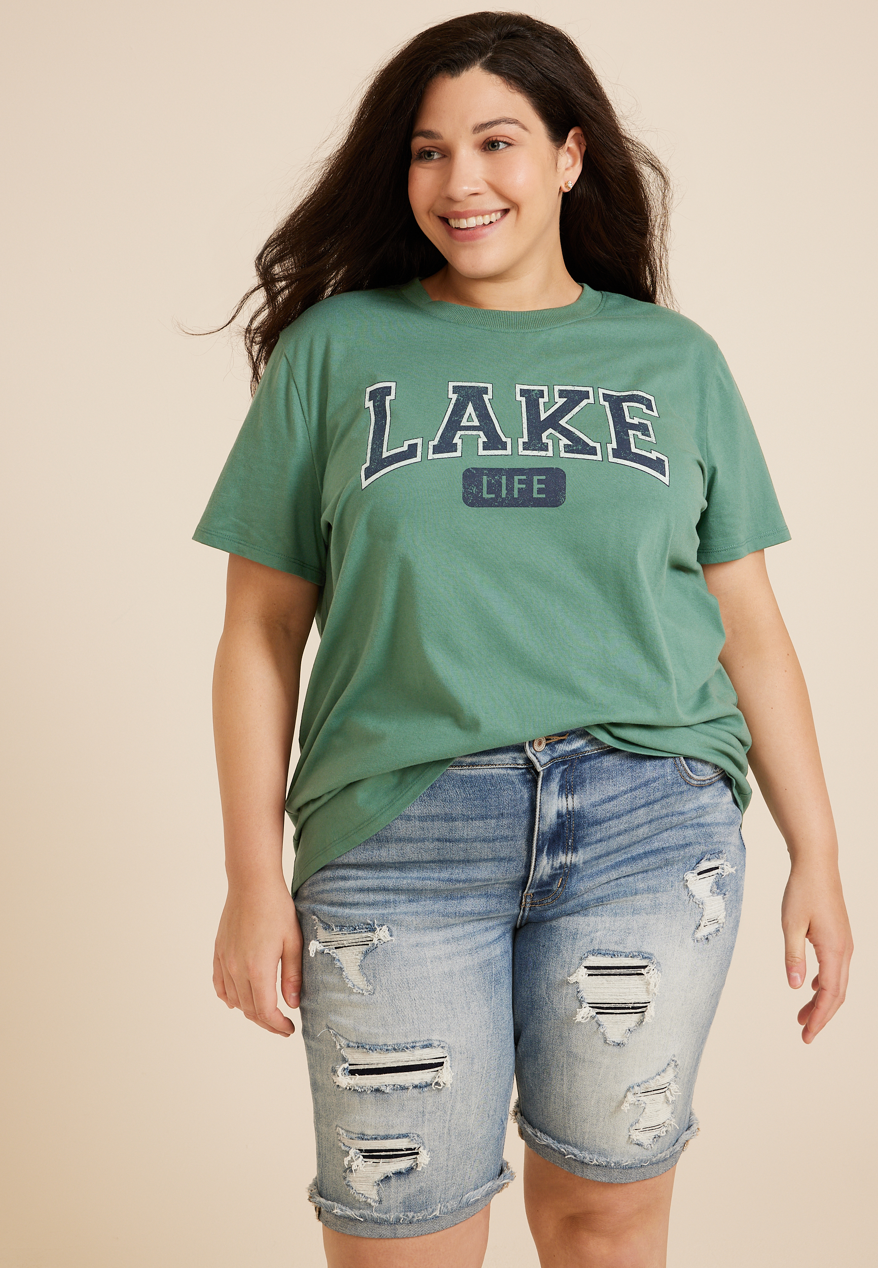 Plus Size Lake Life Oversized Fit Graphic Tee | maurices