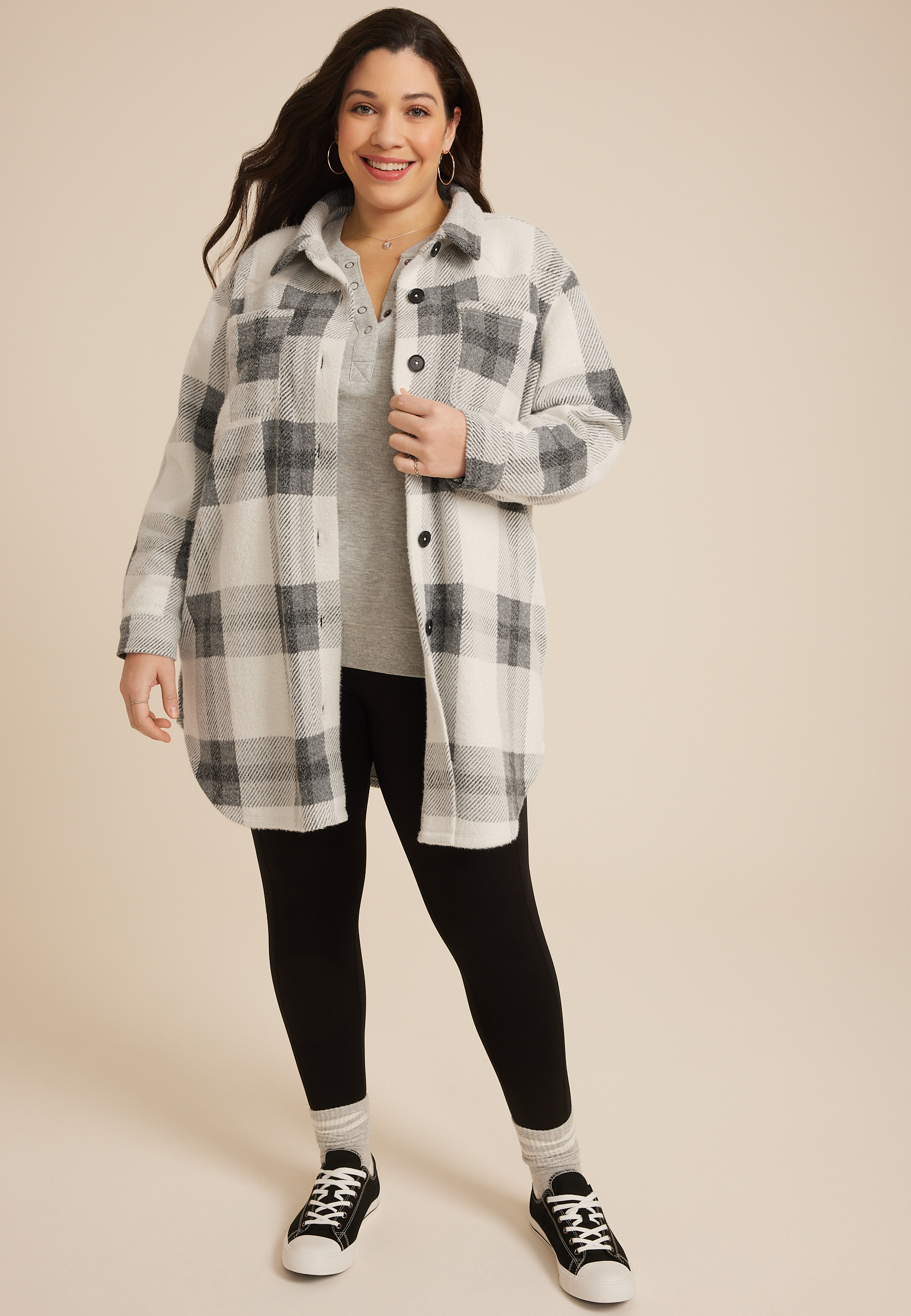 Plus Size Super Plush Longline Shacket | maurices