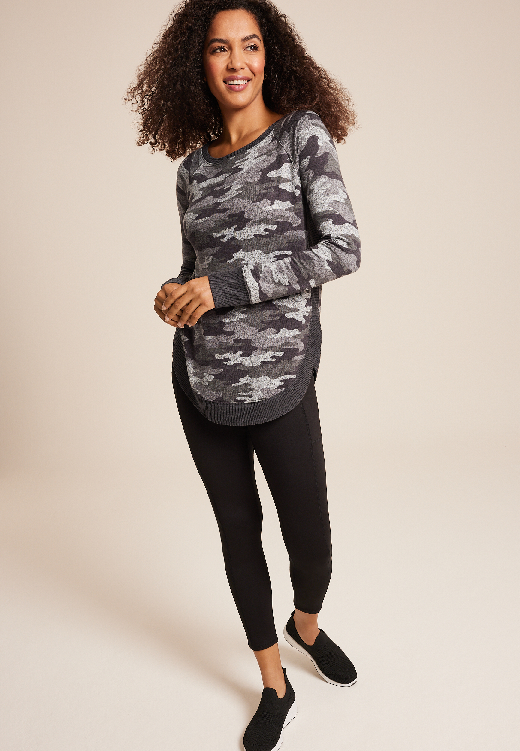 Haven Round Hem Camo Tunic | maurices