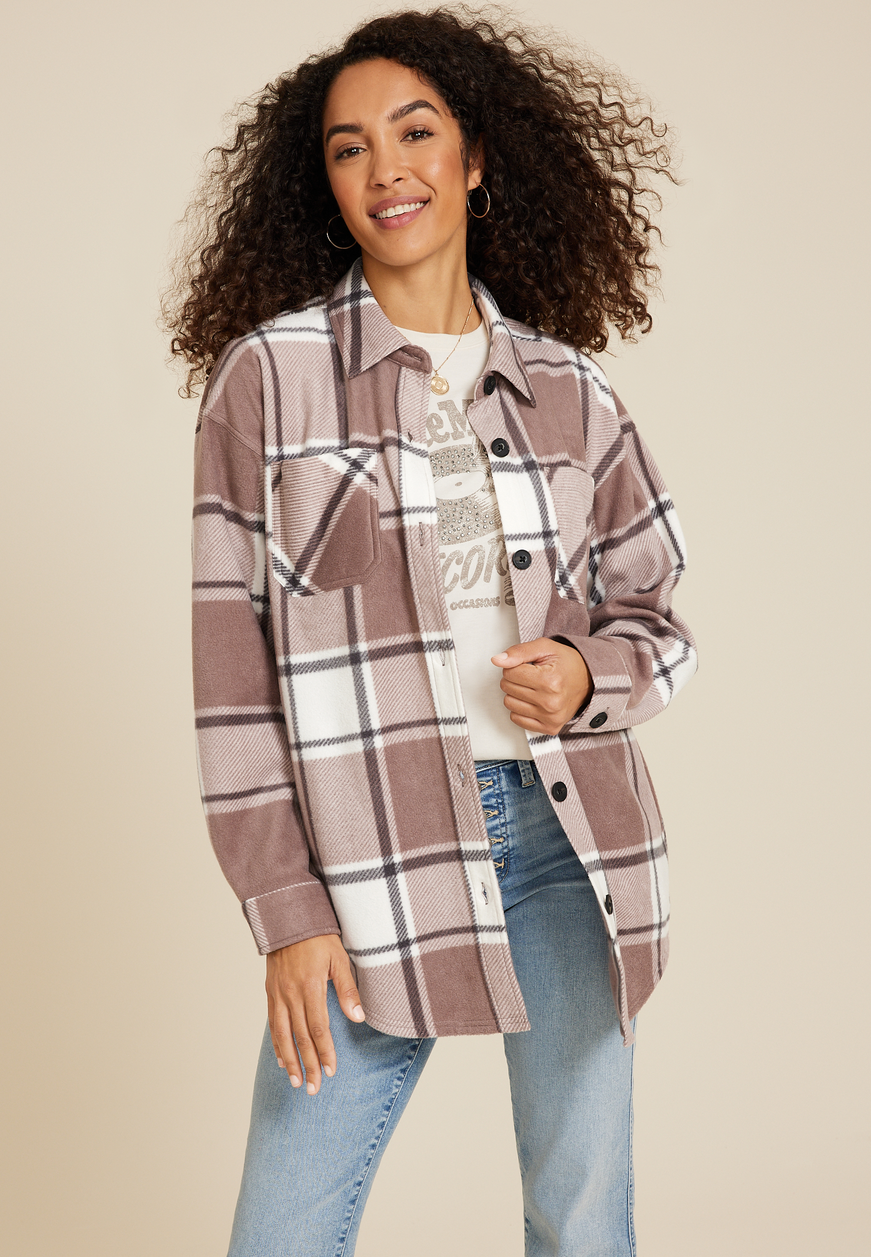 Wilder Fleece Shacket | maurices