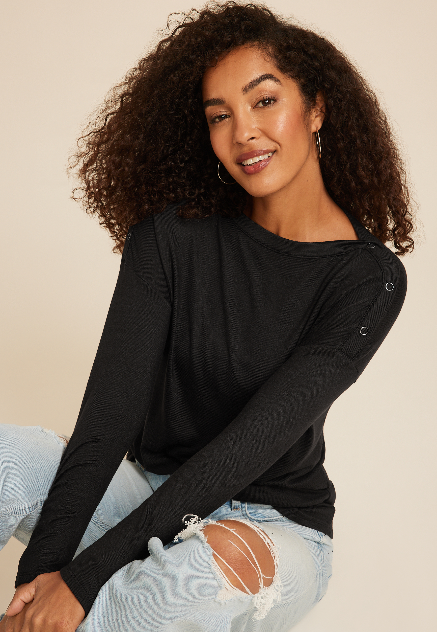 Hacci Snap Shoulder Top | maurices