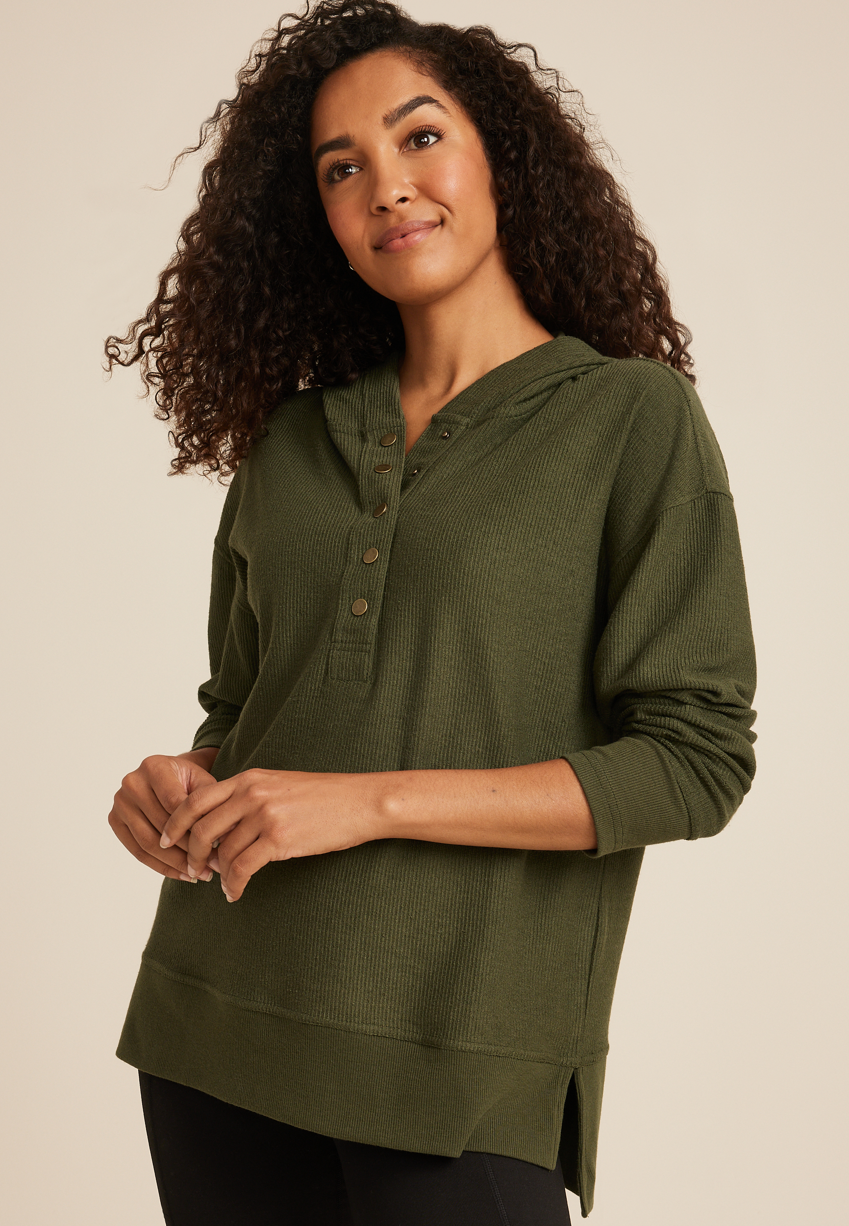 Corded Ribbed Hoodie | maurices