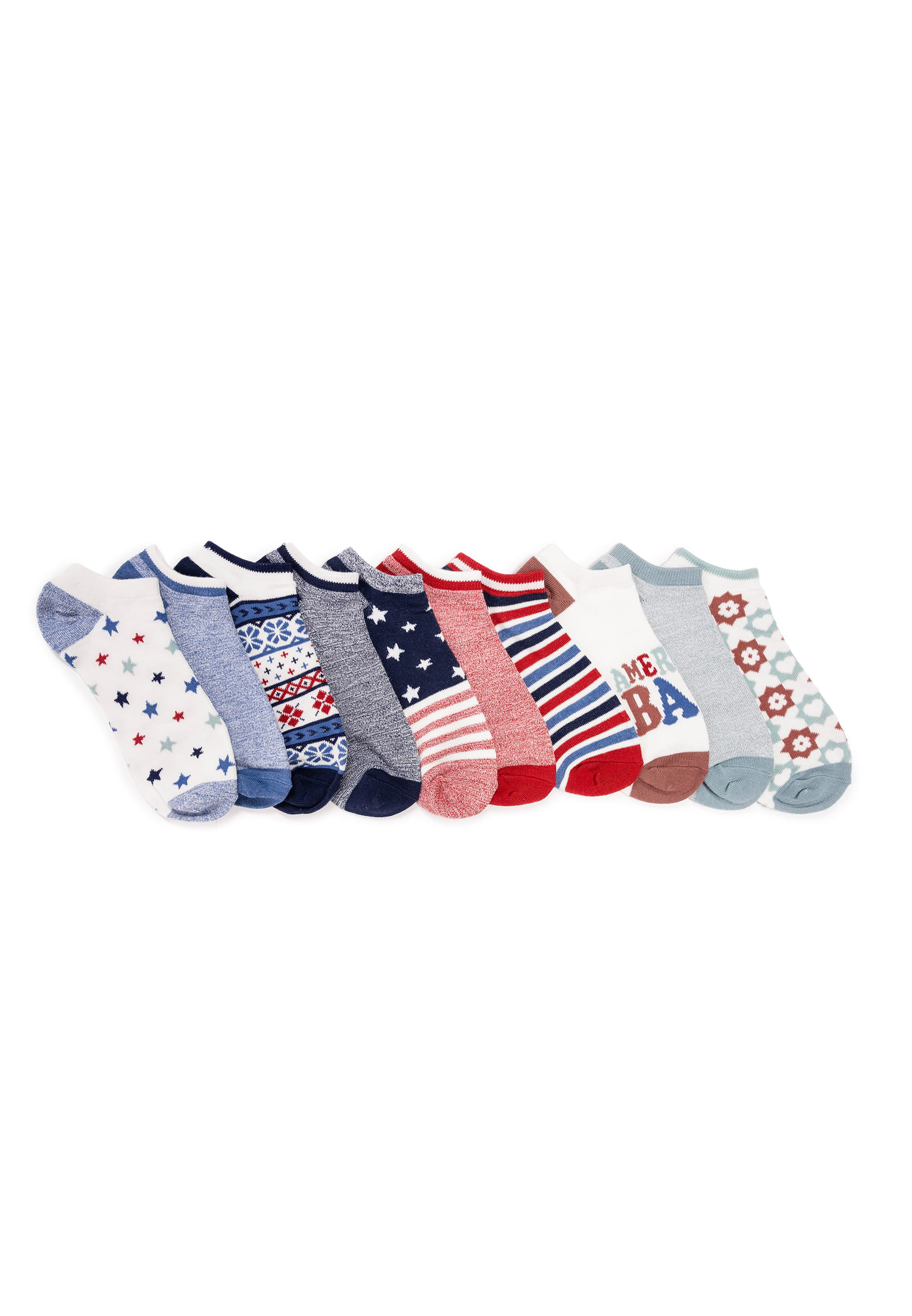 MUK LUKS Womens 10 Pack Low Cut Socks | maurices