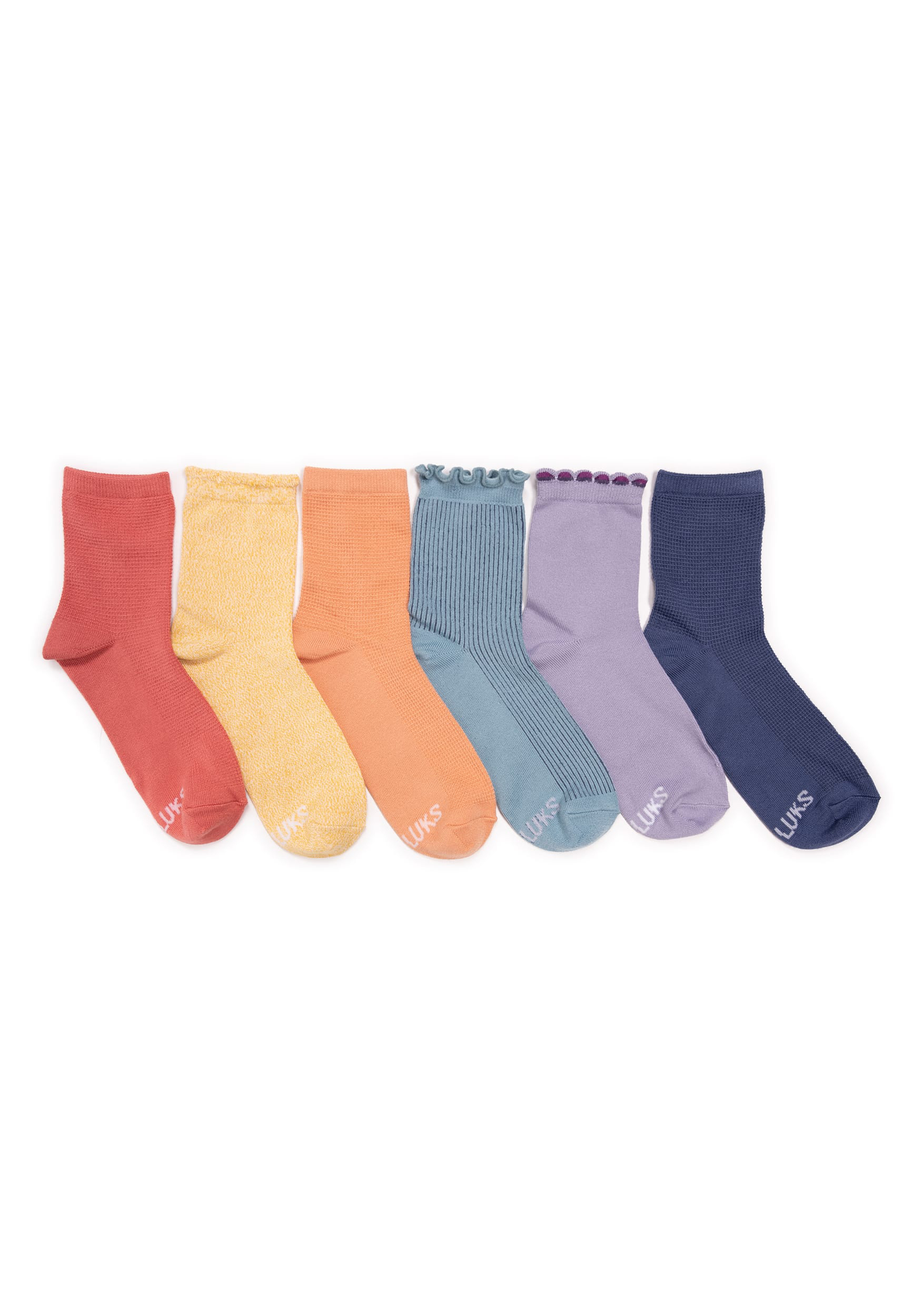 MUK LUKS Womens 6 Pack Whisper Soft Crew Socks | maurices