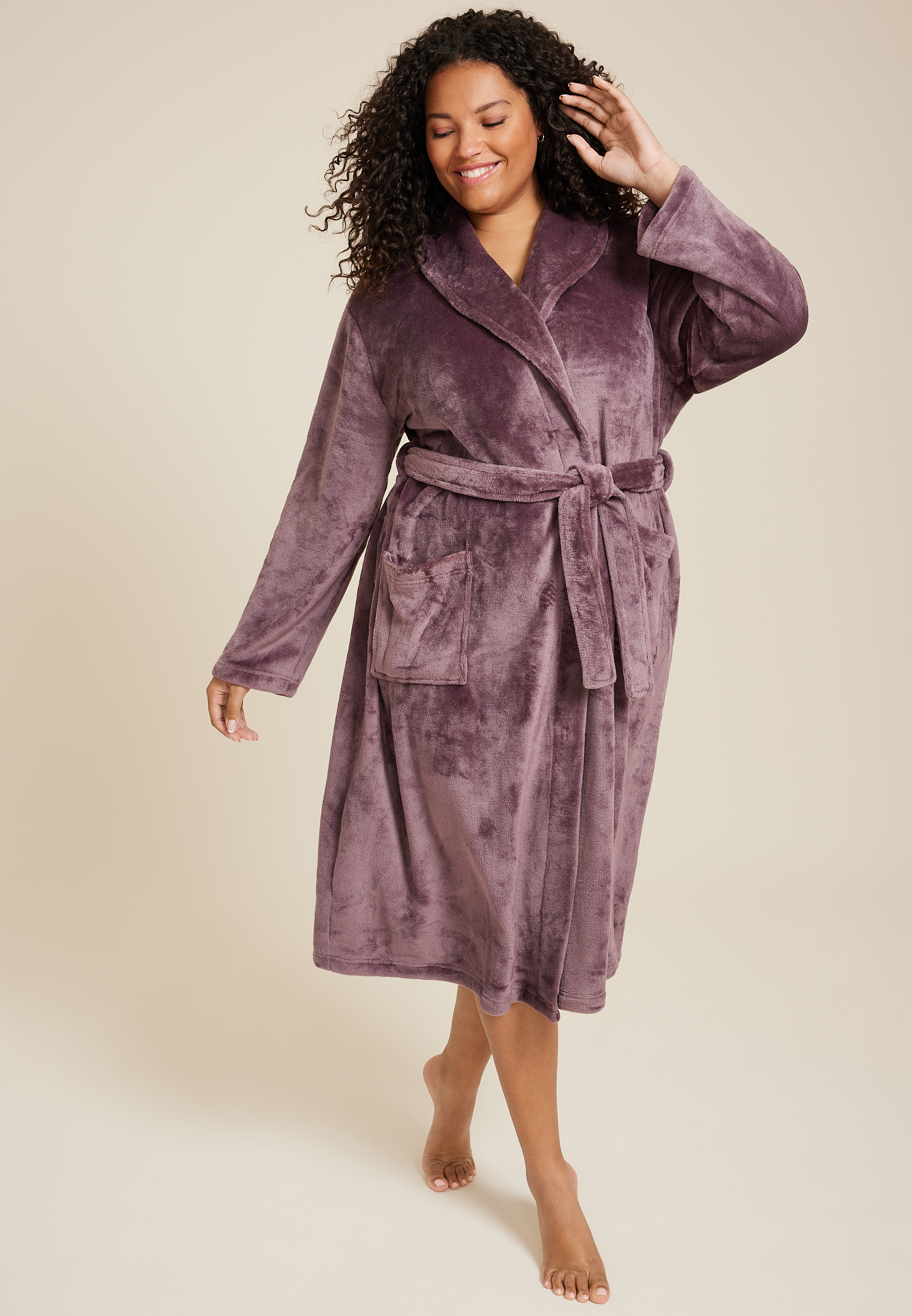 Plus Size Plush Long Robe | maurices