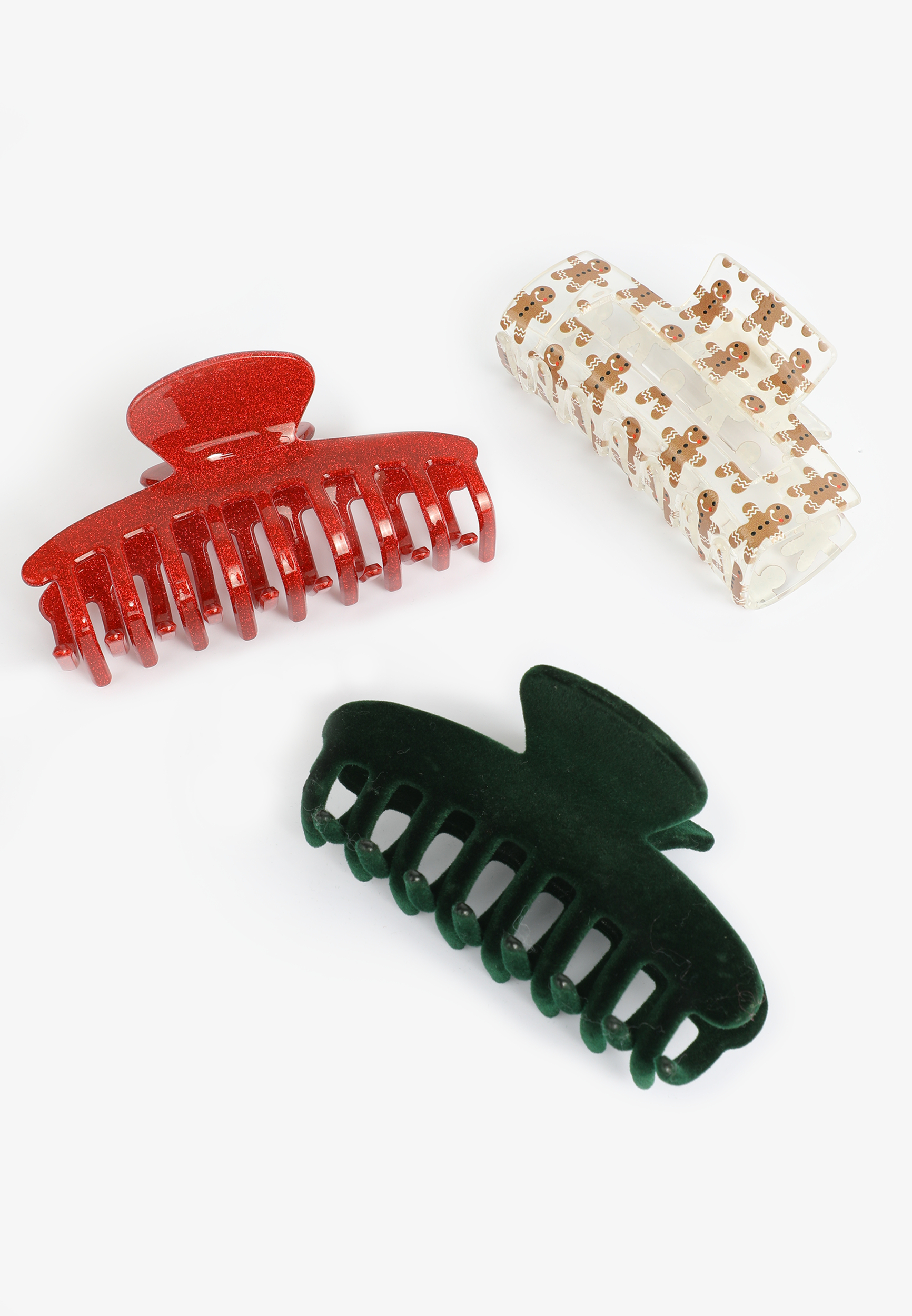 3 Pack Holiday Claw Hair Clips | maurices