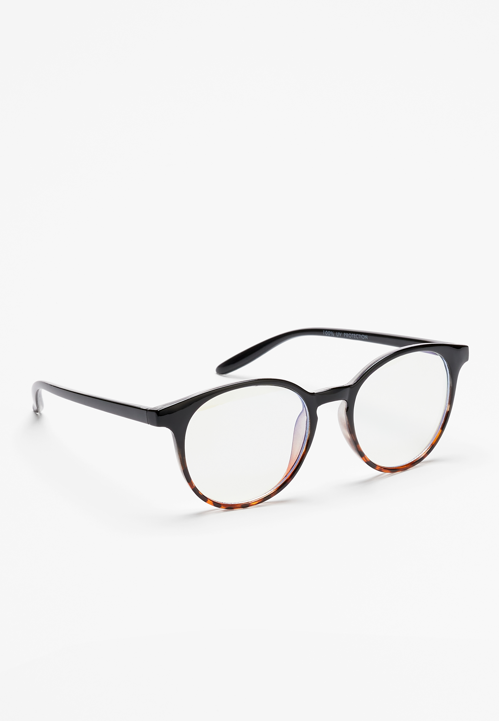 Tortoise Two Tone Round Plastic Blue Light Blocking Glasses | maurices