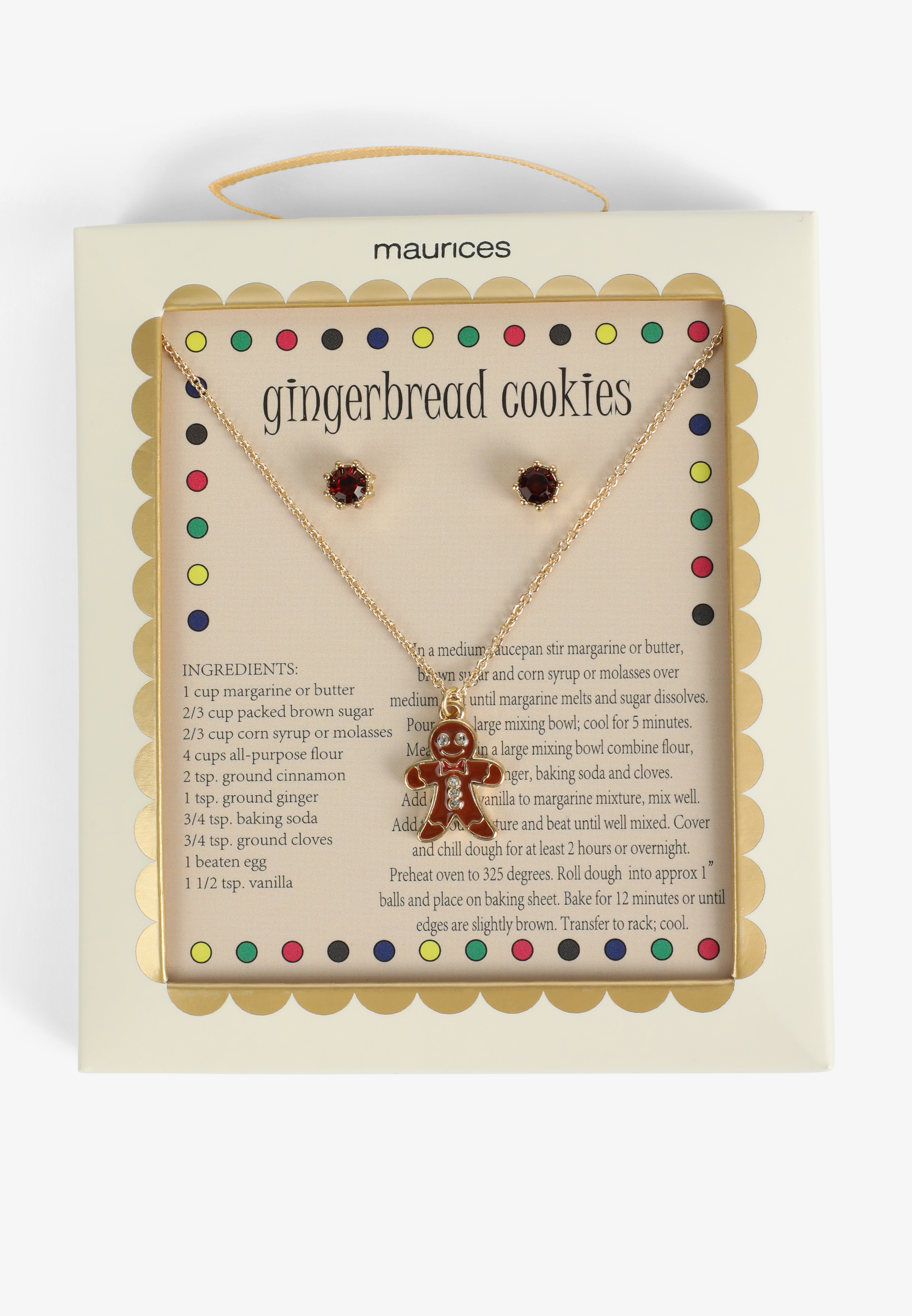 Gingerbread Necklace And Earring Box Set | maurices
