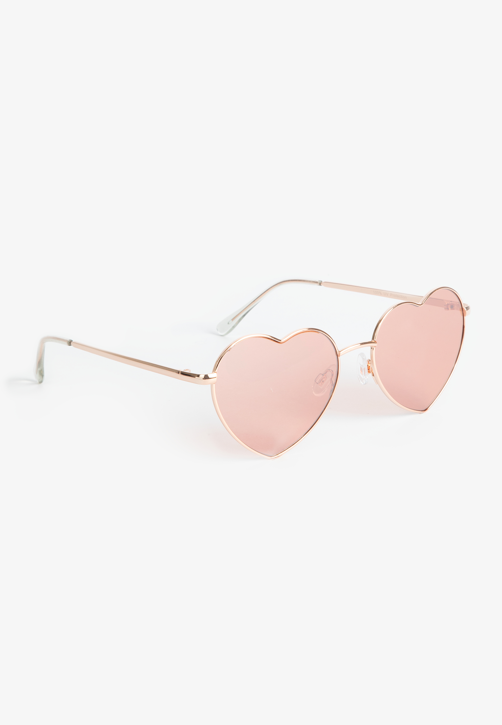 Rose Gold Heart Shaped Aviator Sunglasses | maurices
