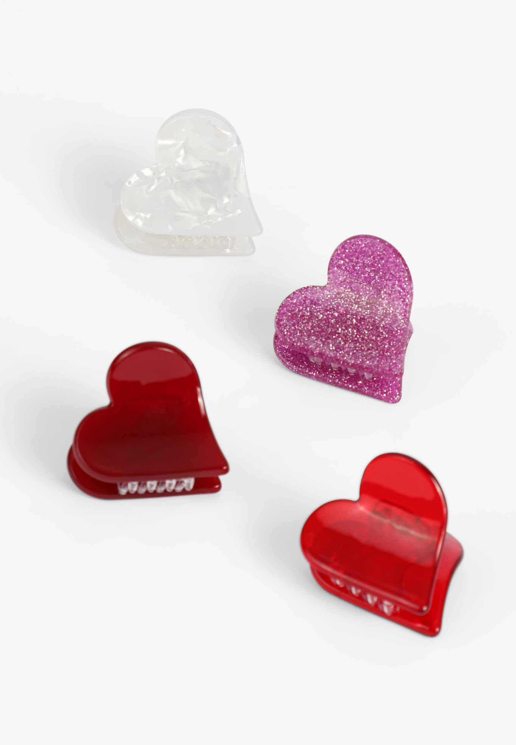 4 Pack Mini Heart Shape Claw Hair Clips | maurices