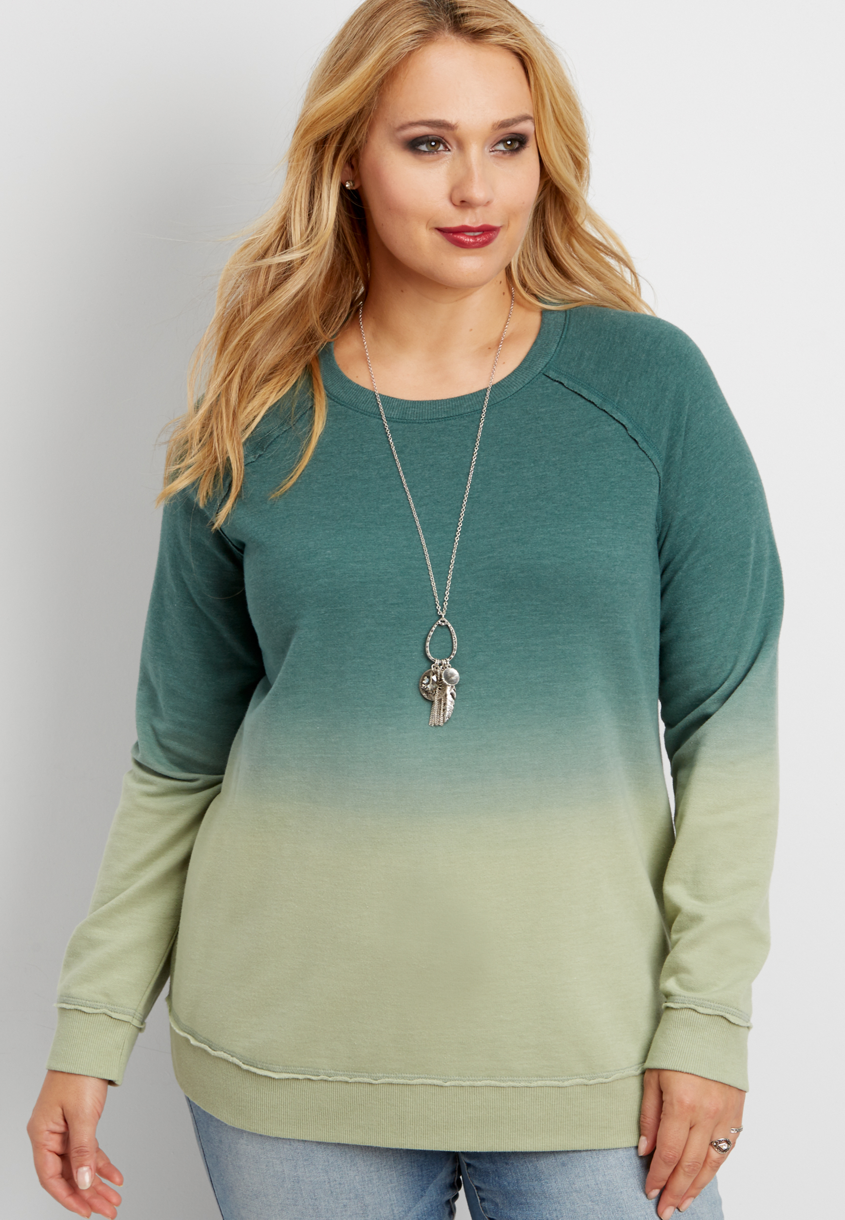plus size dip dyed pullover sweatshirt | maurices
