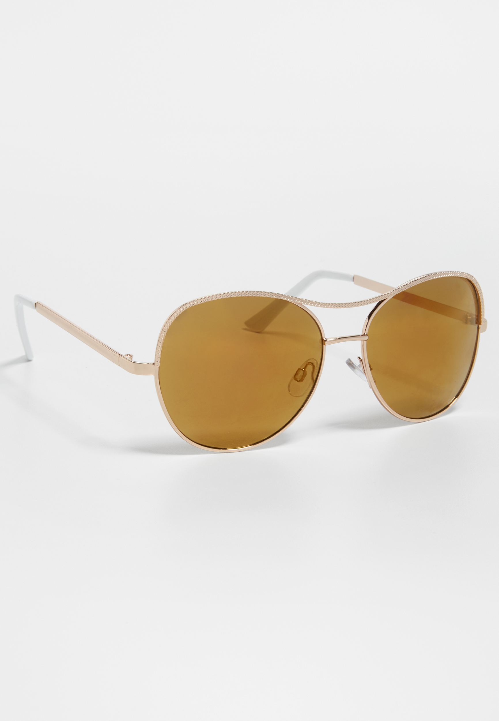 Rose Goldtone Aviator Sunglasses With Engraved Frames Maurices