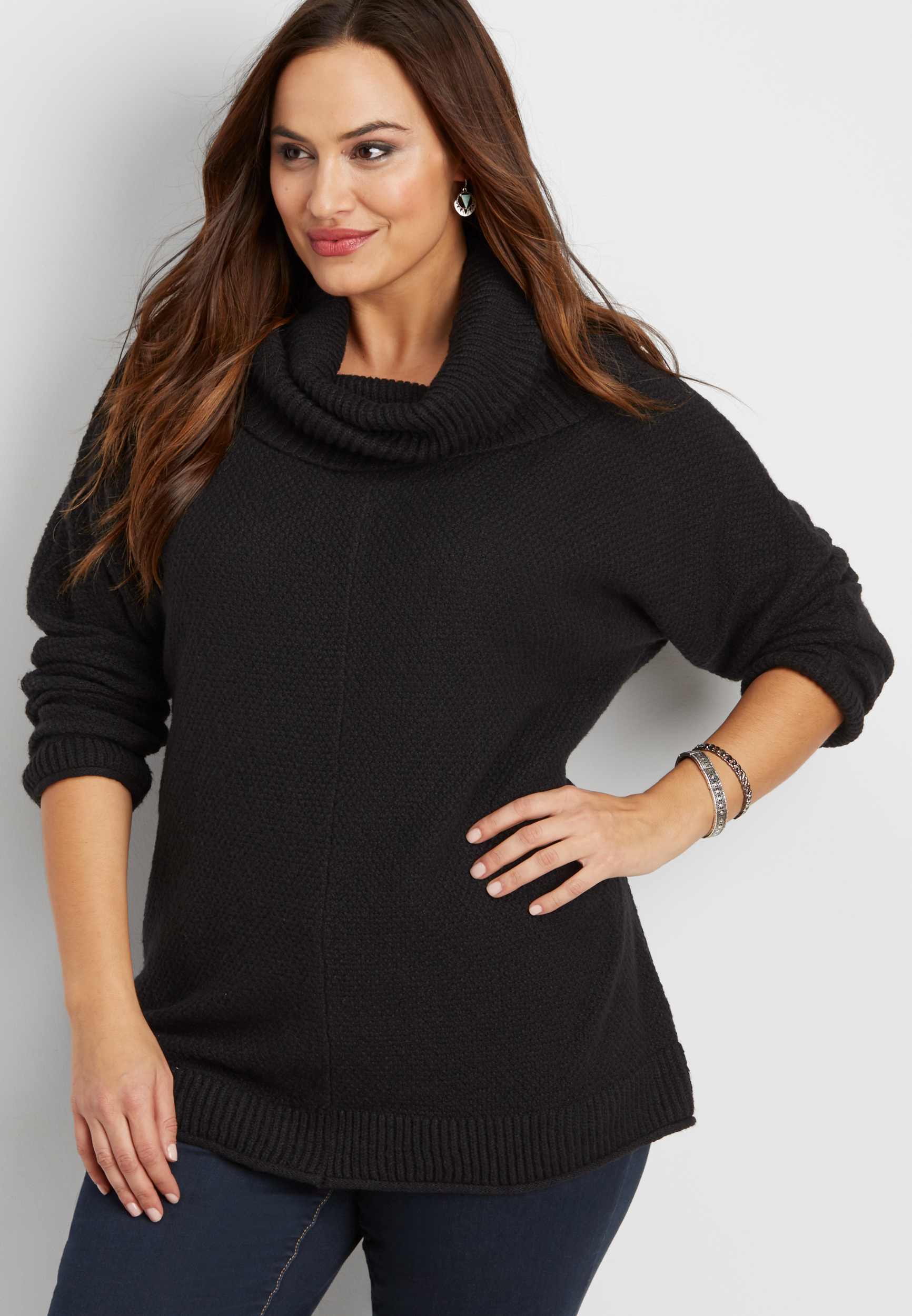 plus size pullover dolman sweater with ribbed cowl neck | maurices