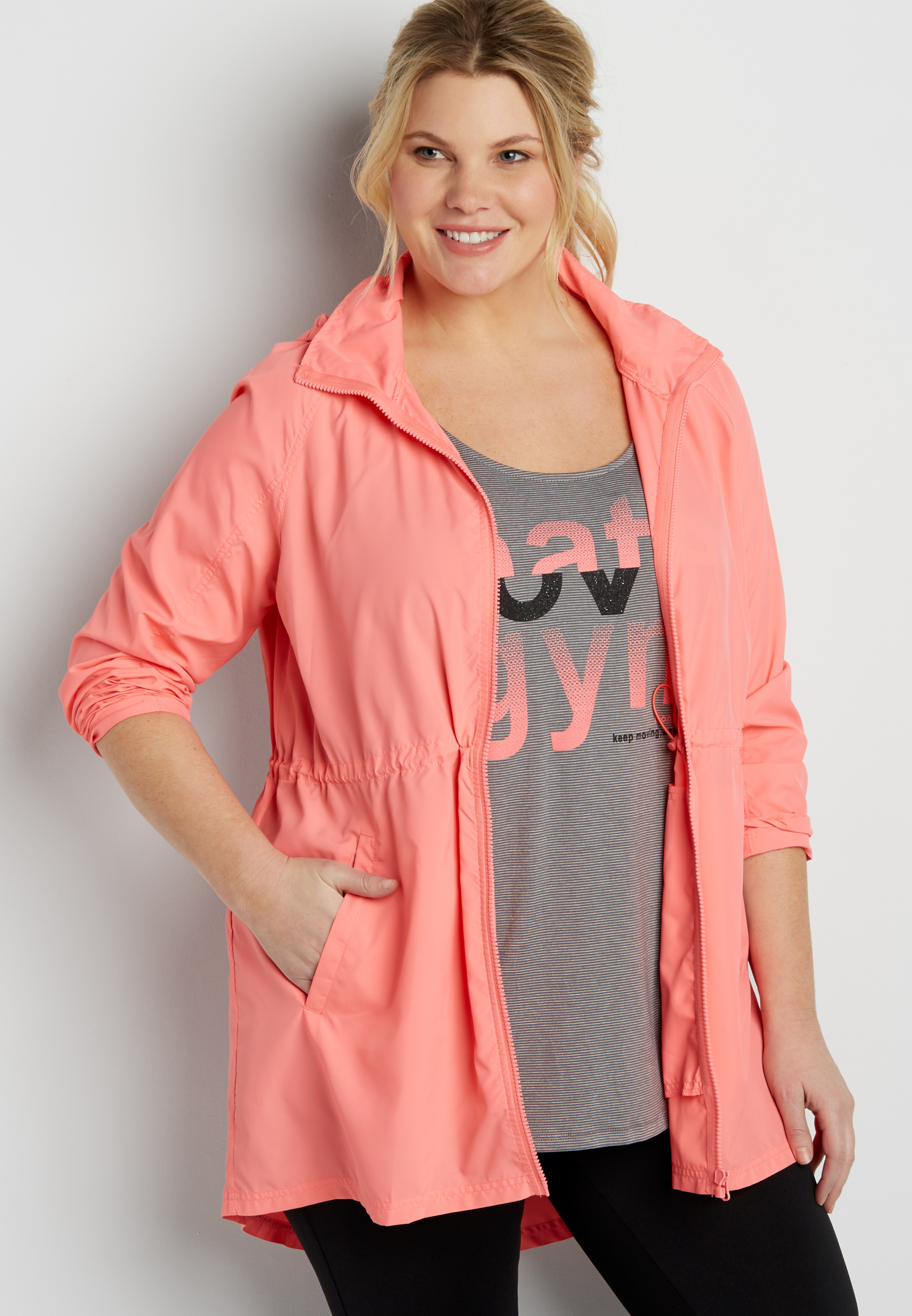 plus size windbreaker anorak jacket | maurices