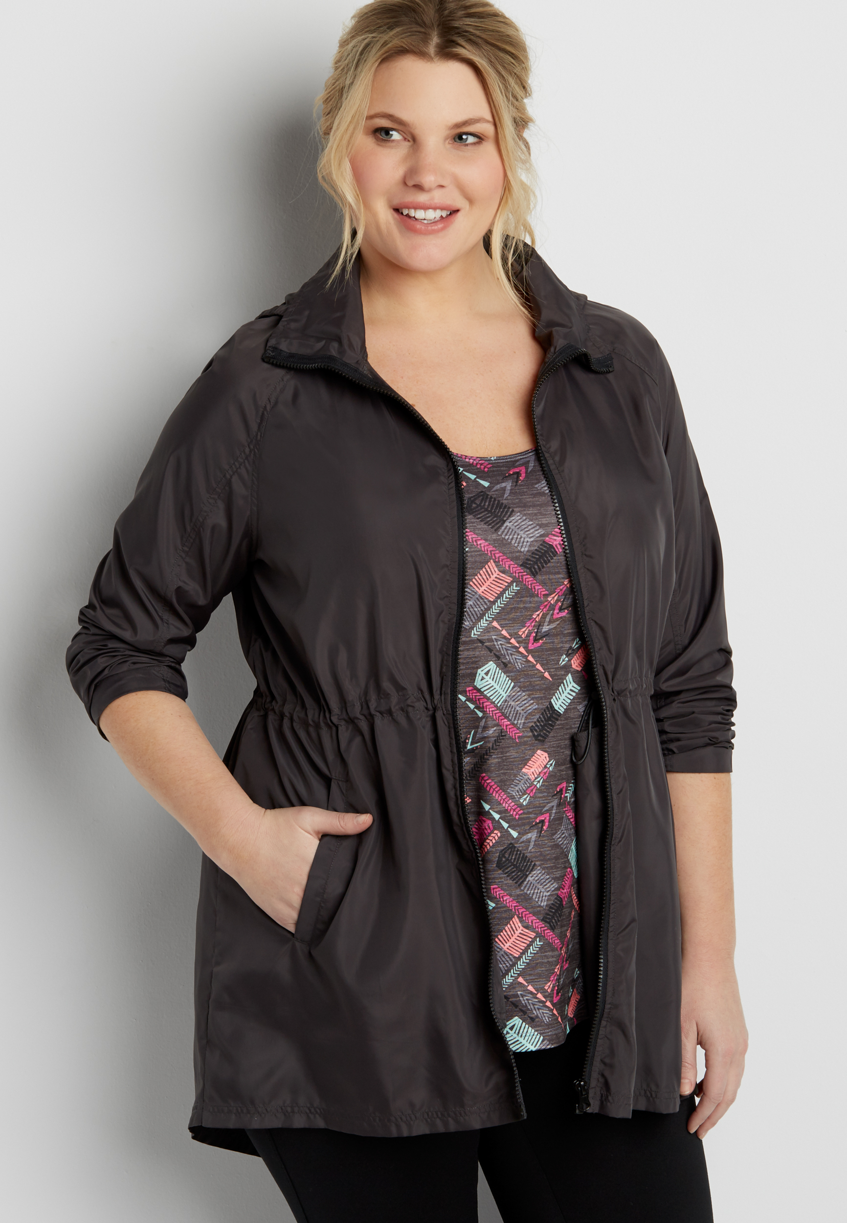 plus size windbreaker anorak jacket | maurices