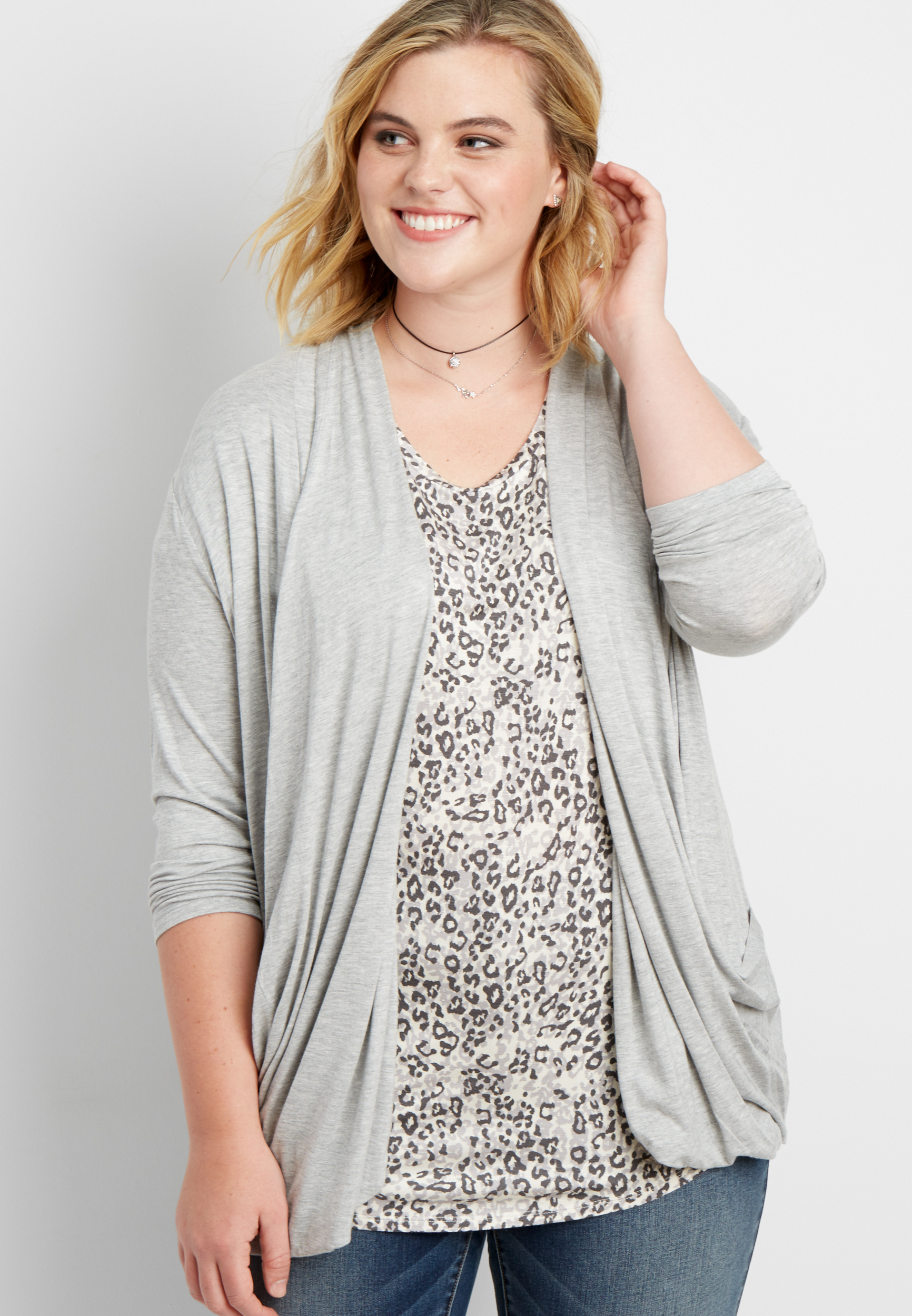 plus size lightweight drapey cardigan | maurices