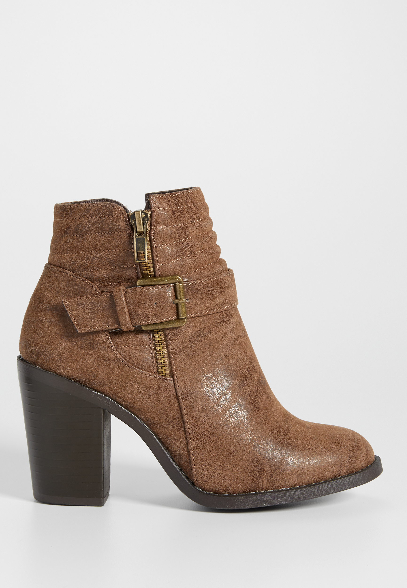 Gerdie heeled bootie with quilting and buckle | maurices