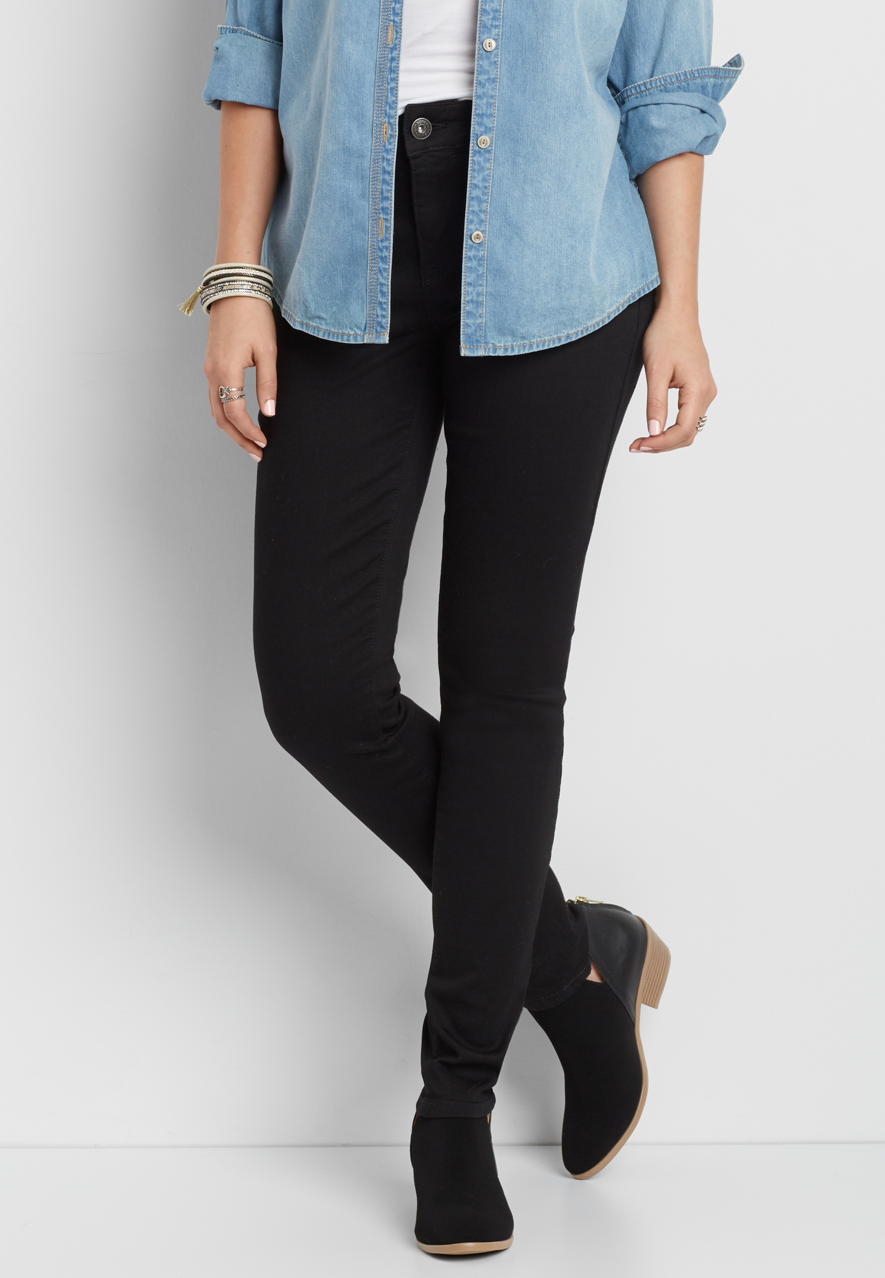 DenimFlex™ high rise jegging in black | maurices