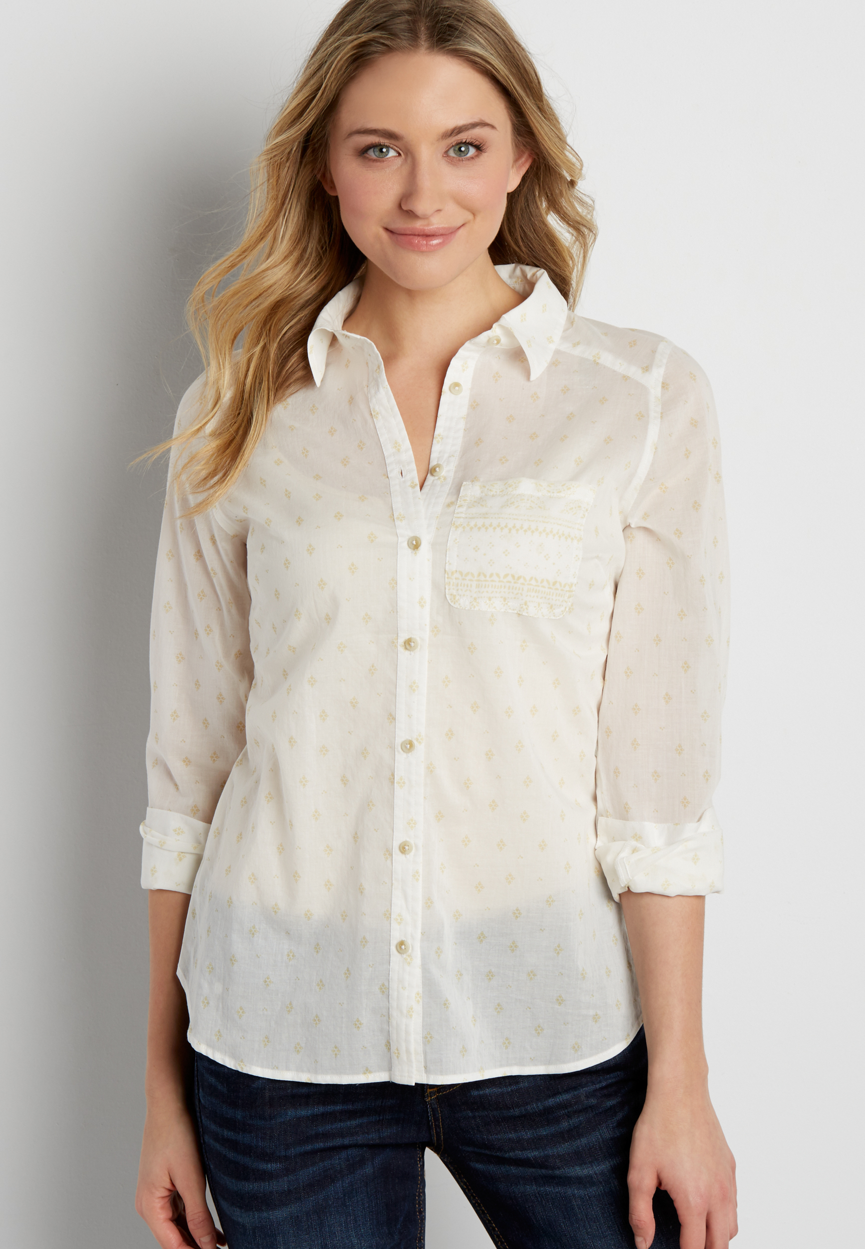 patterned button down shirt | maurices