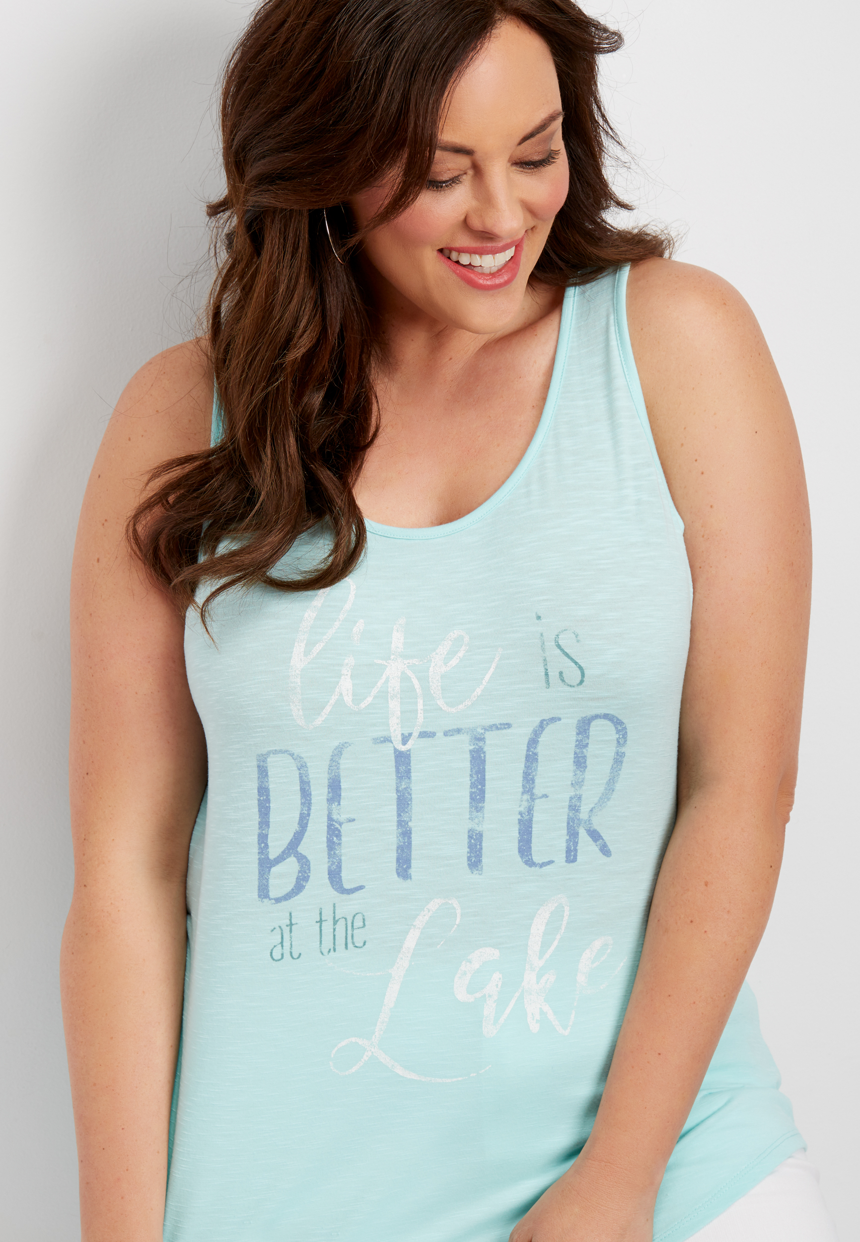 plus size better at the lake graphic tank | maurices