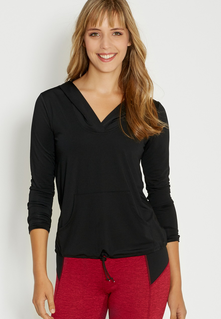 pullover hoodie with adjustable cinched bottom hem | maurices