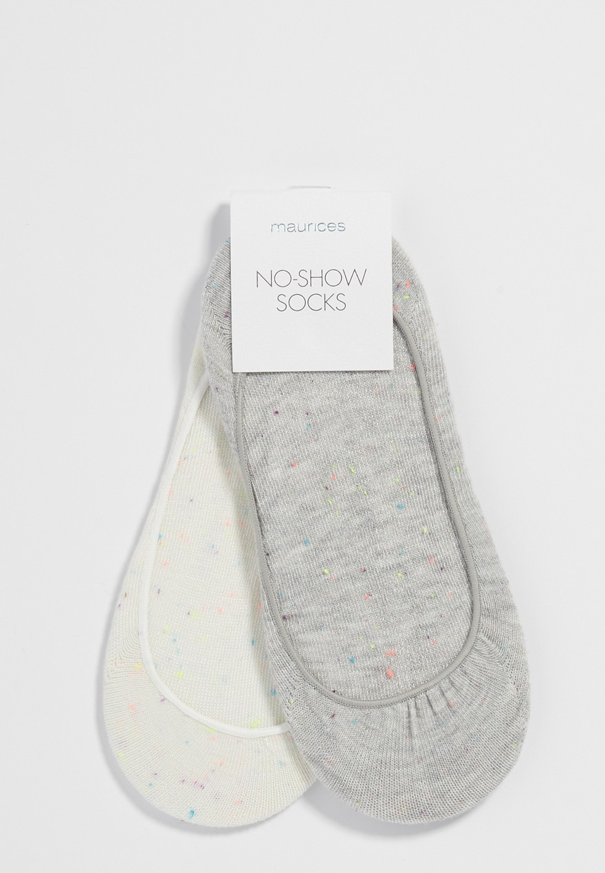 no-show socks with neon flecks - 2 pack | maurices