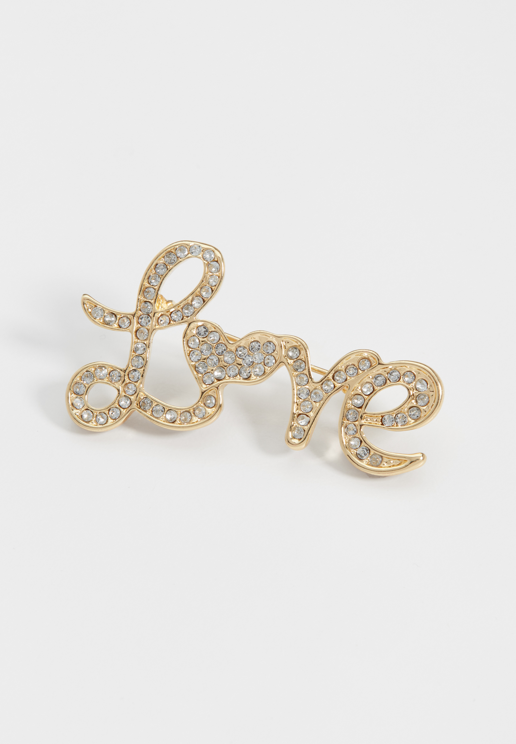 cursive love pin with rhinestones | maurices