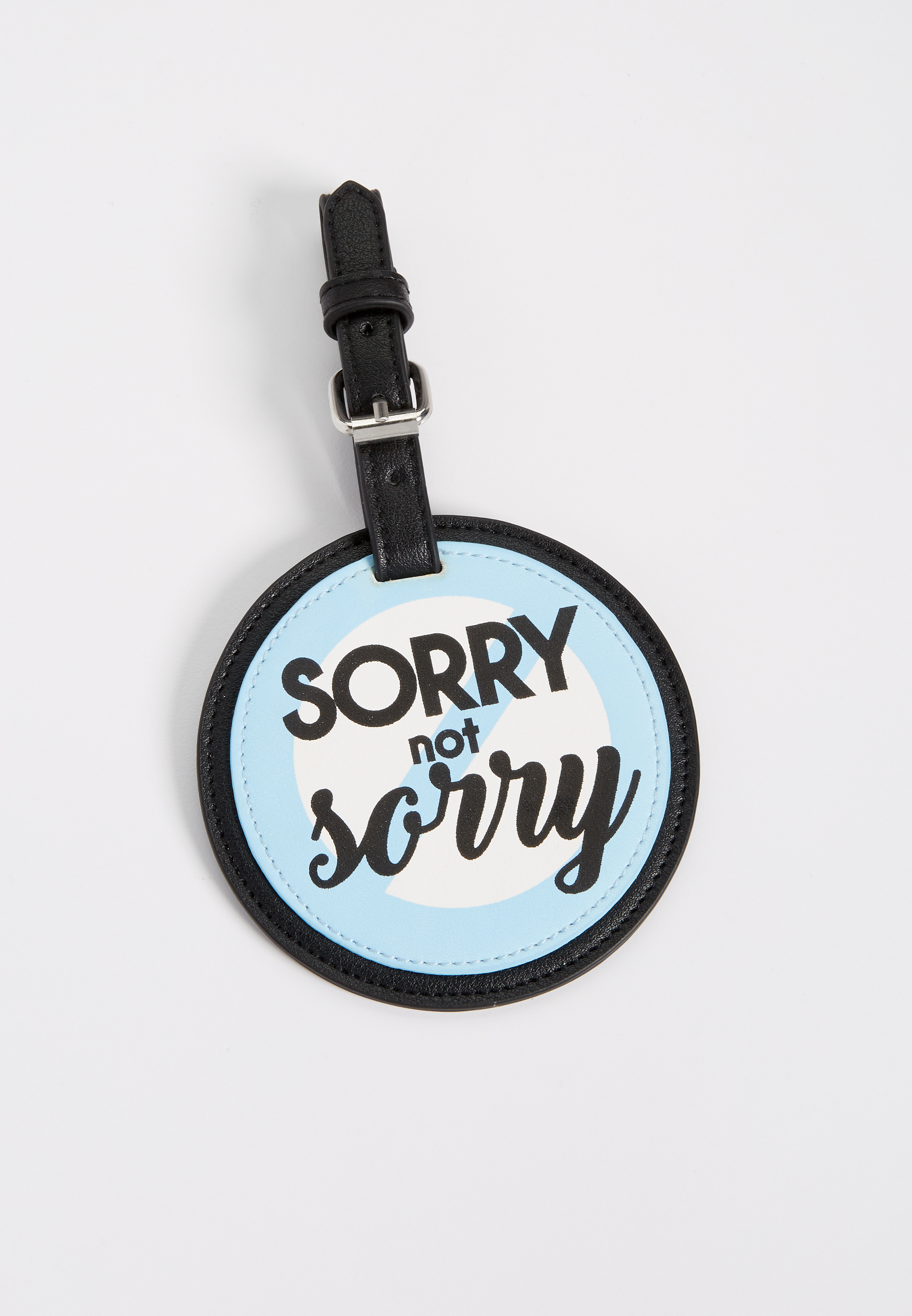 luggage tag with sorry not sorry graphic | maurices