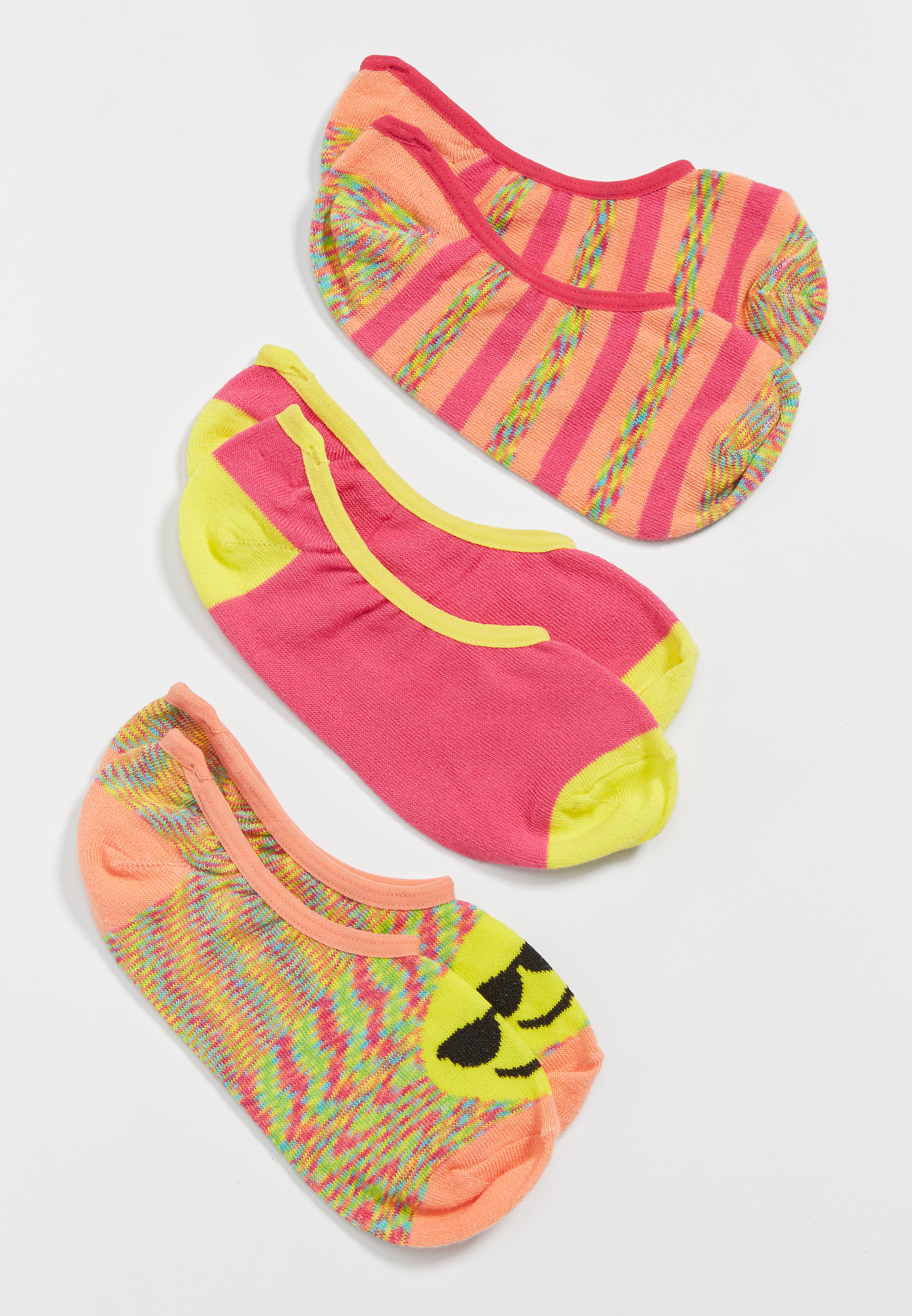 colorful no-show socks with emojis - 3 pack | maurices