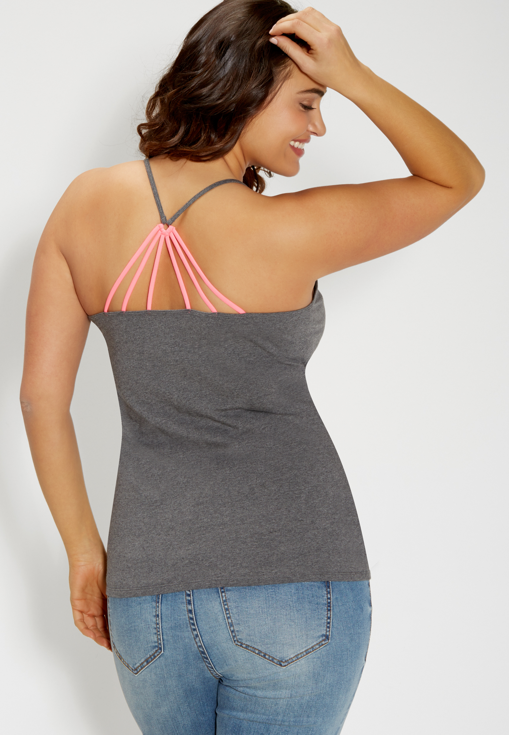 plus size neon strappy back cami | maurices