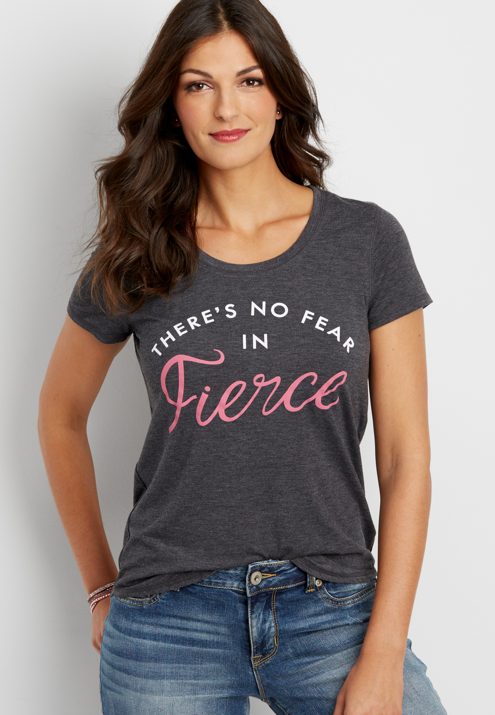 heathered tee with fierce graphic | maurices