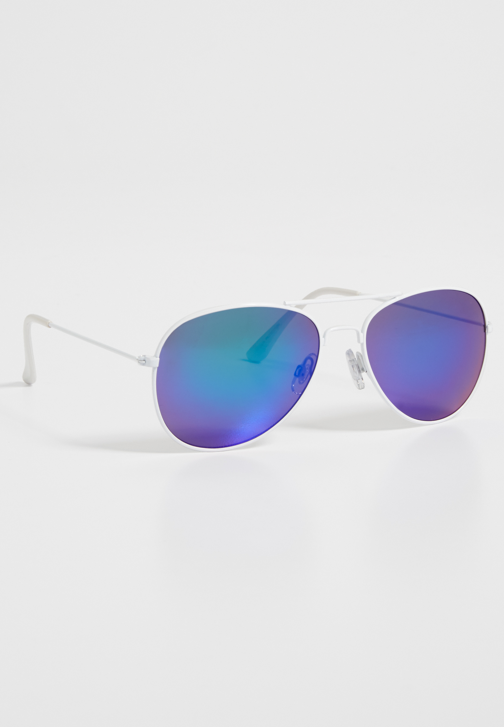 white aviator sunglasses with mirrored lenses | maurices