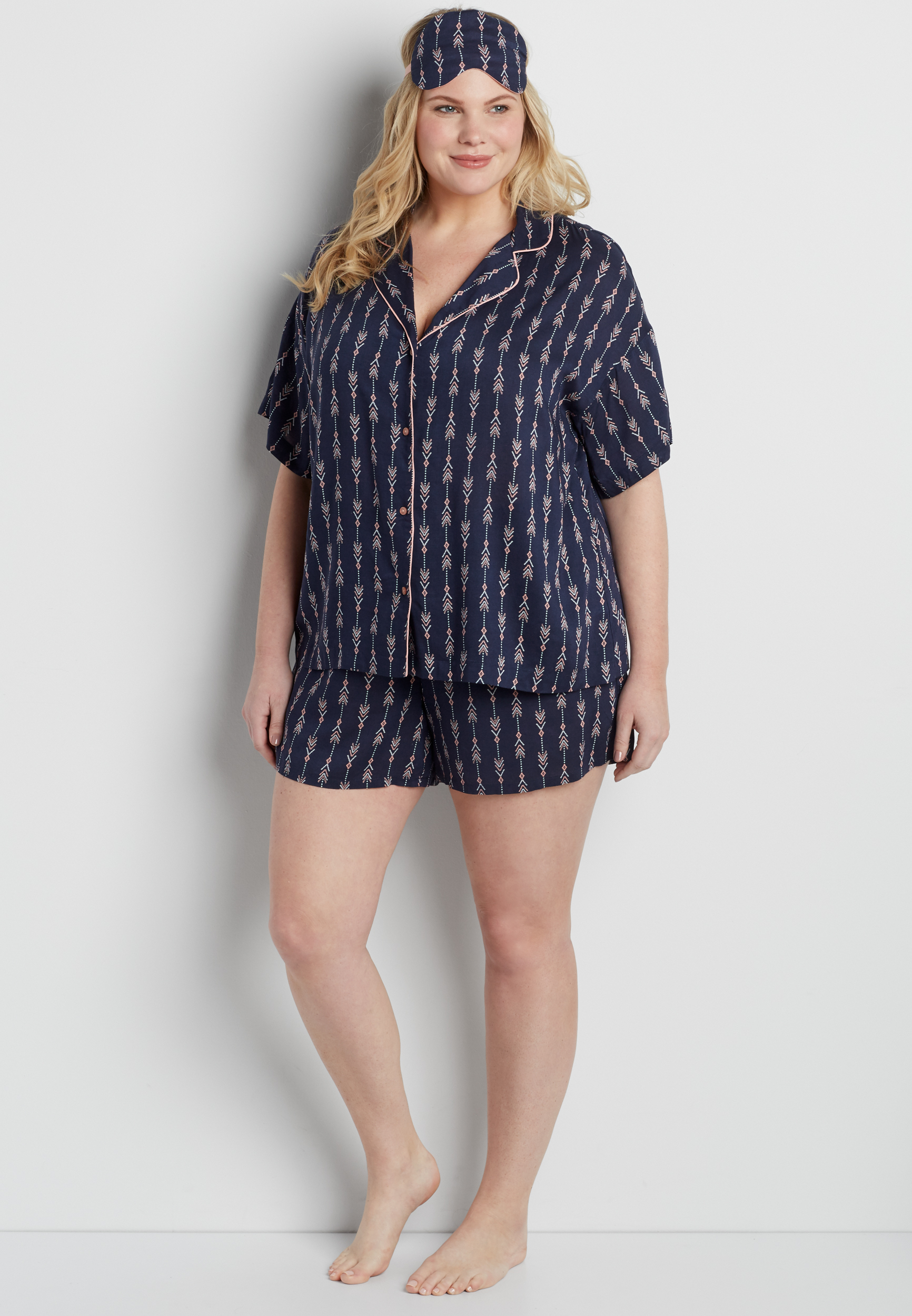 plus size patterned pajama set | maurices