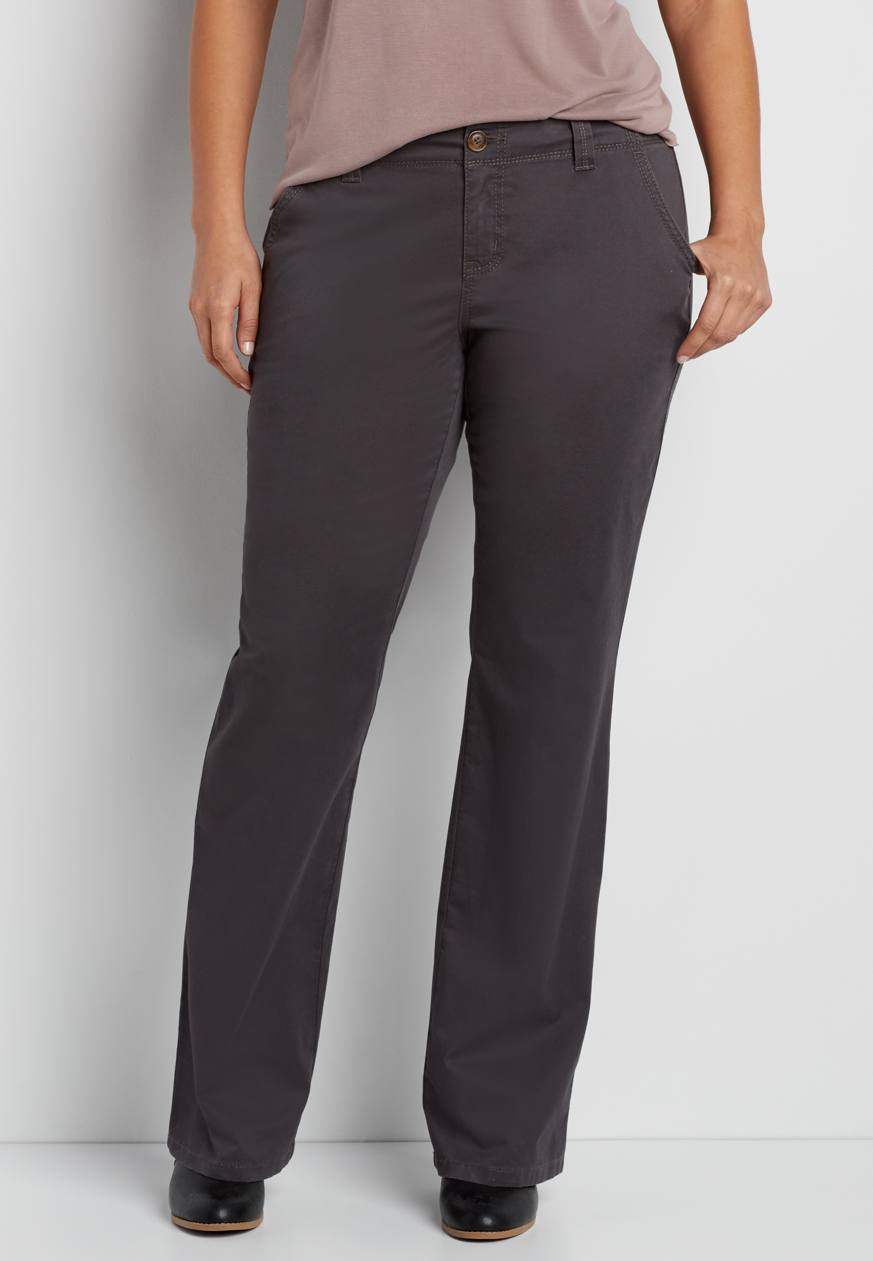 Plus Size Chino Pants In Slate Maurices