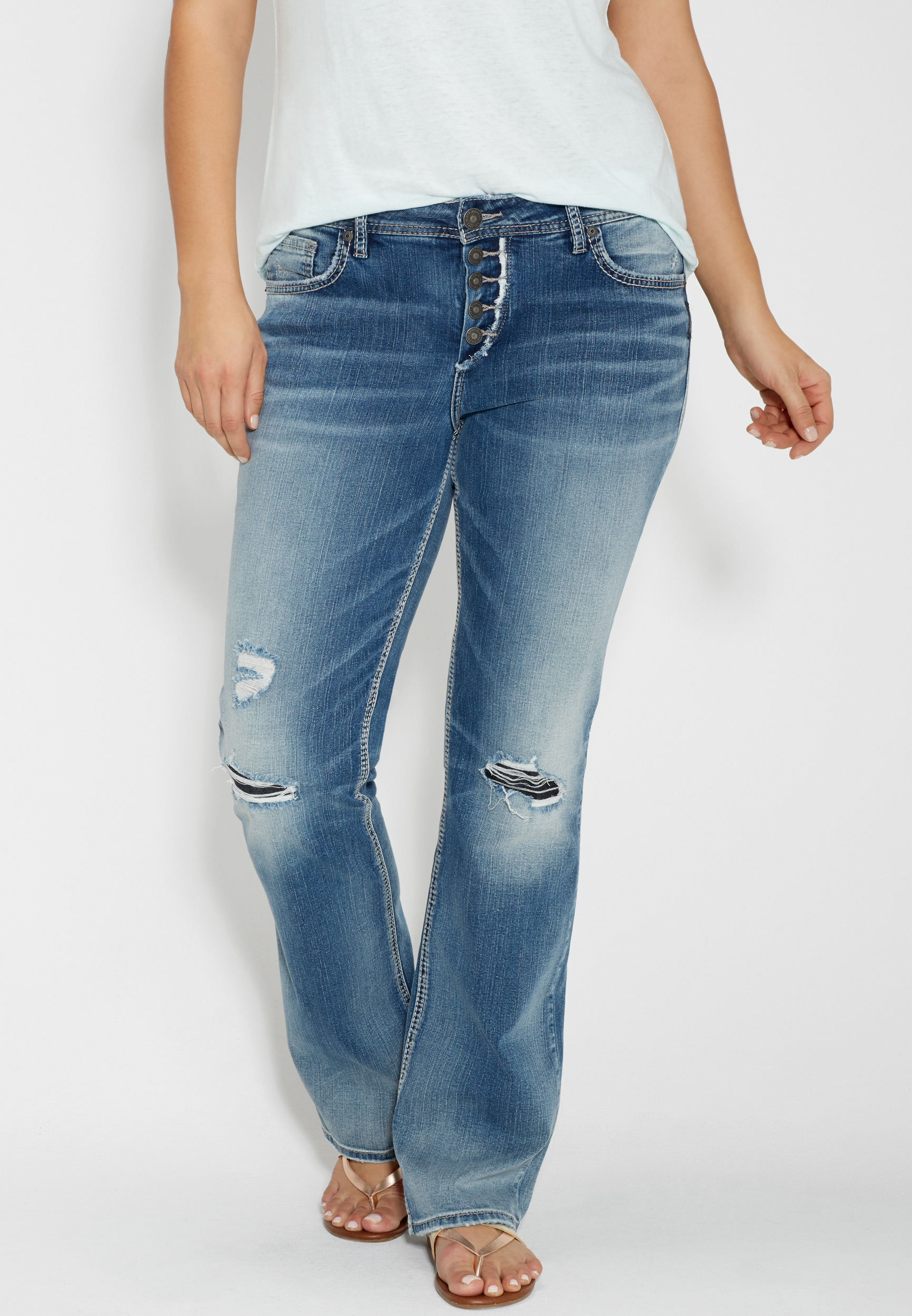 Silver Jeans Co.® plus size Aiko jeans with 5 button closure | maurices