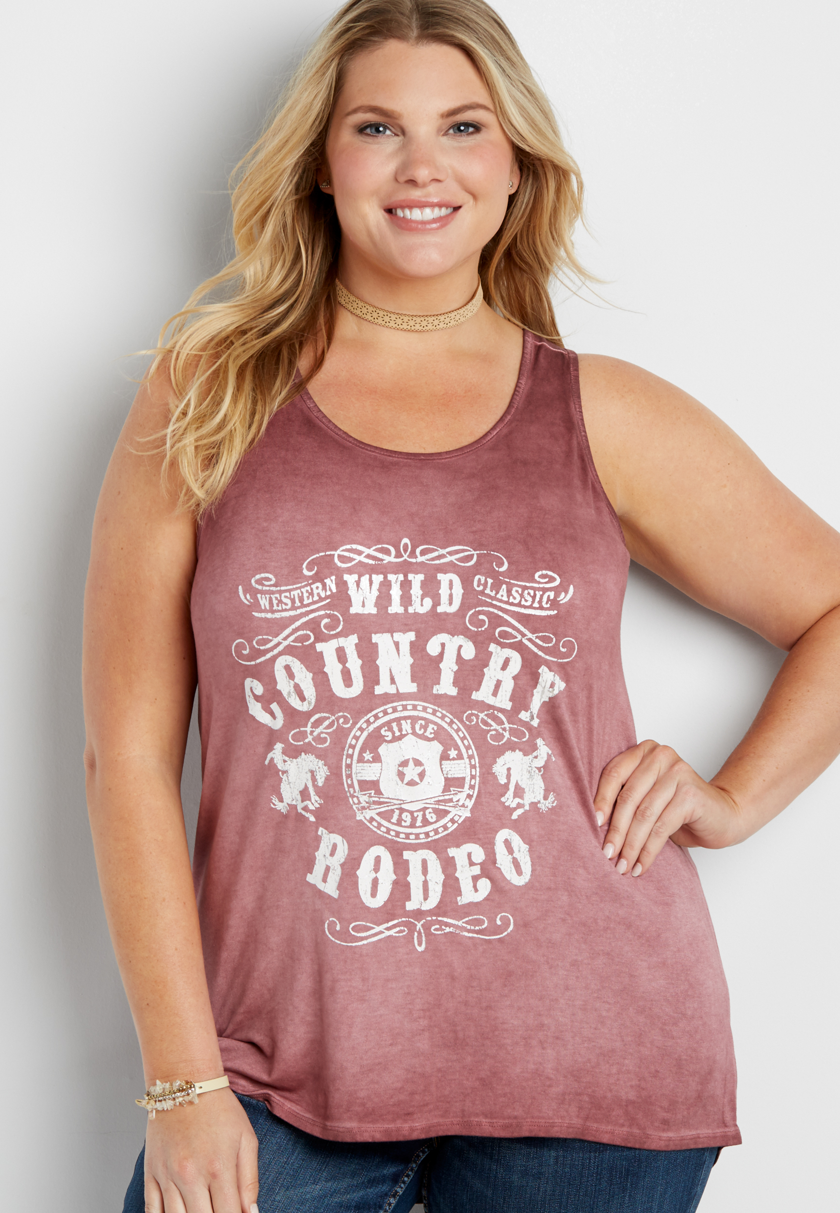 plus size tank with wild country rodeo graphic | maurices